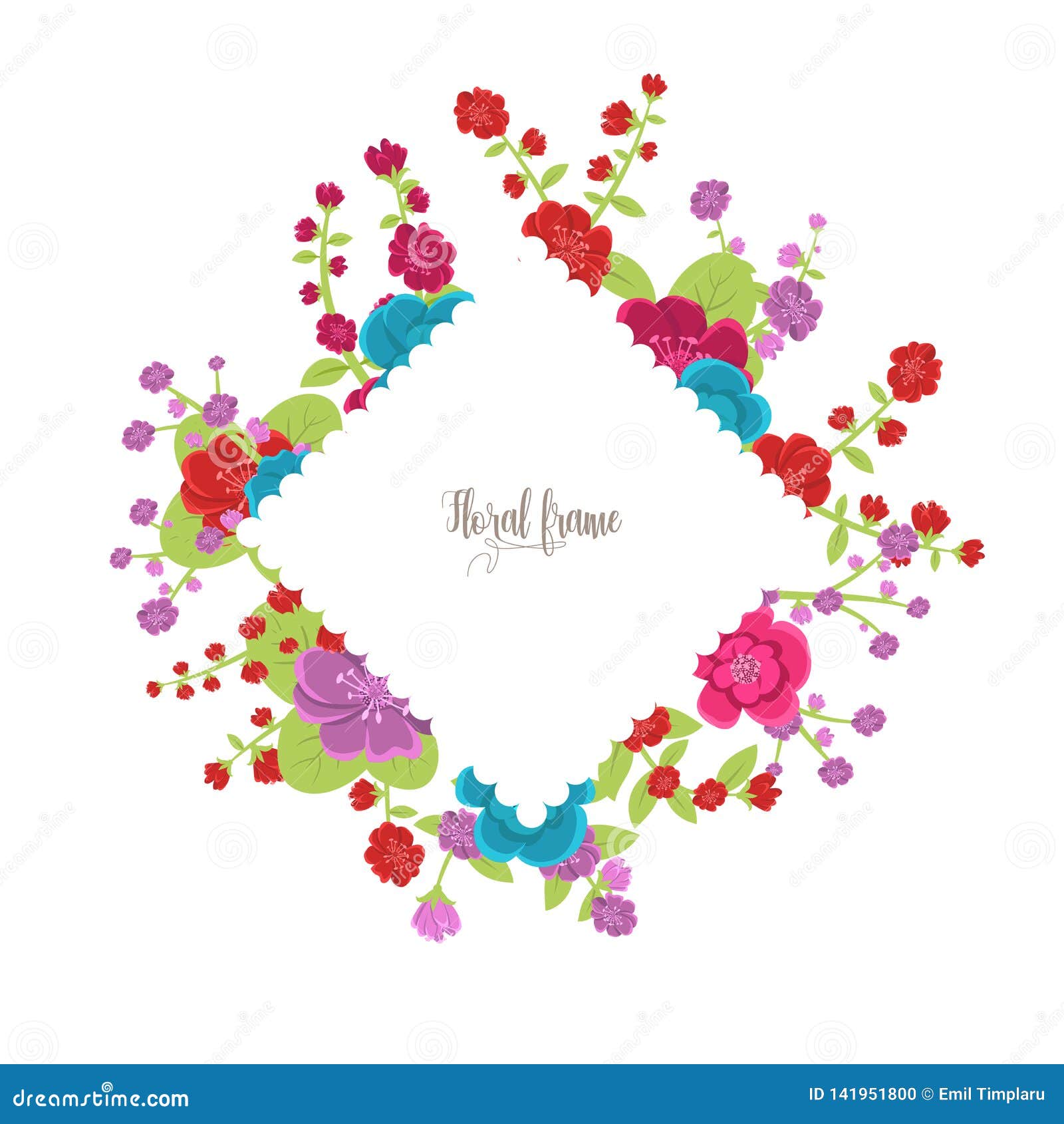 Elegant Design Illustration of Floral Frame Template with Text Inside ...