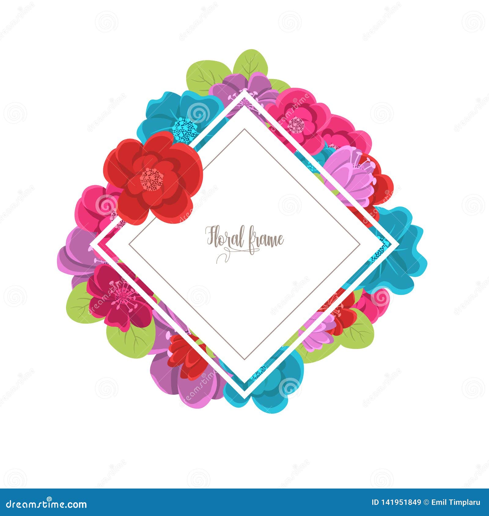 Elegant Design Illustration of Floral Frame Template with Text Inside ...