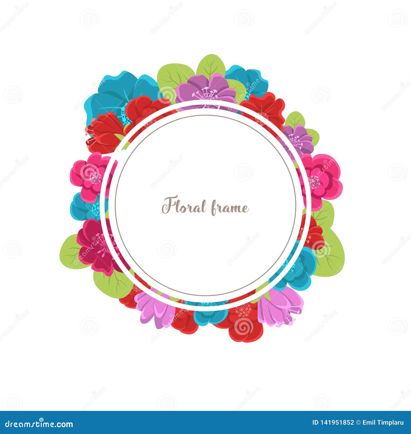 Elegant Design Illustration of Floral Frame Template with Text Inside ...