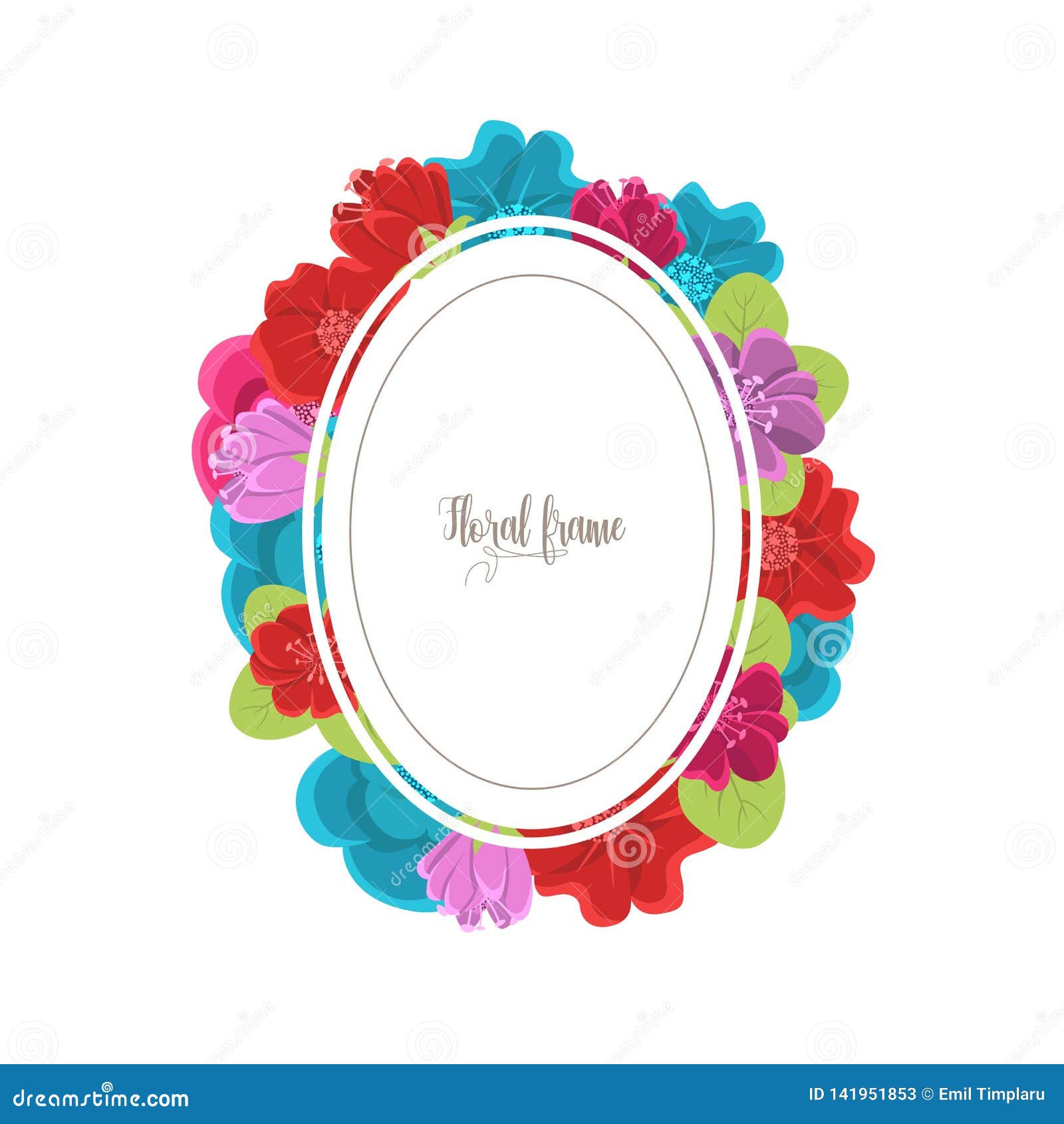 Elegant Design Illustration of Floral Frame Template with Text Inside ...