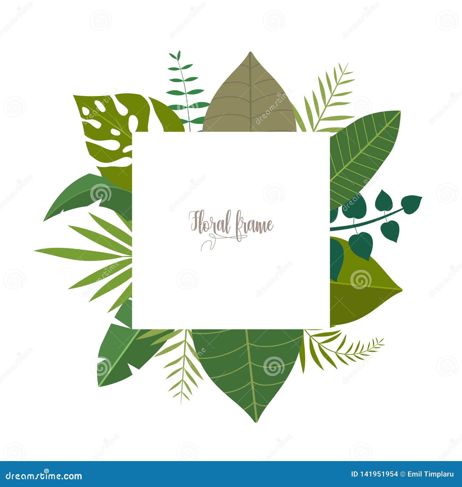 Elegant Design Illustration of Floral Frame Template with Text Inside ...