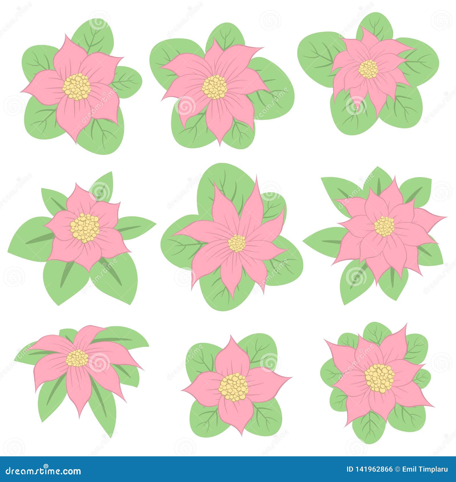 Beautiful Collection Pack of Different Floral Designs Stock Vector ...