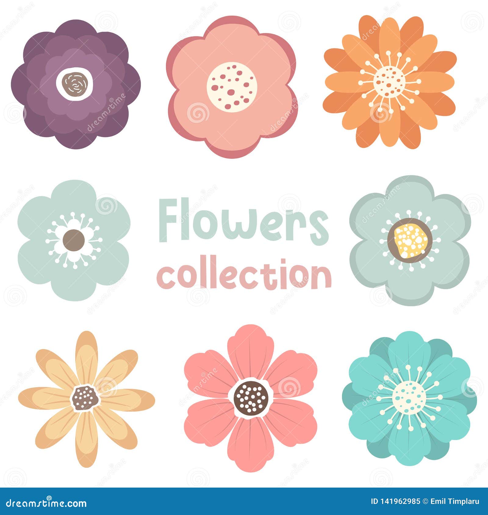 Beautiful Collection Pack of Different Floral Designs Stock Vector ...