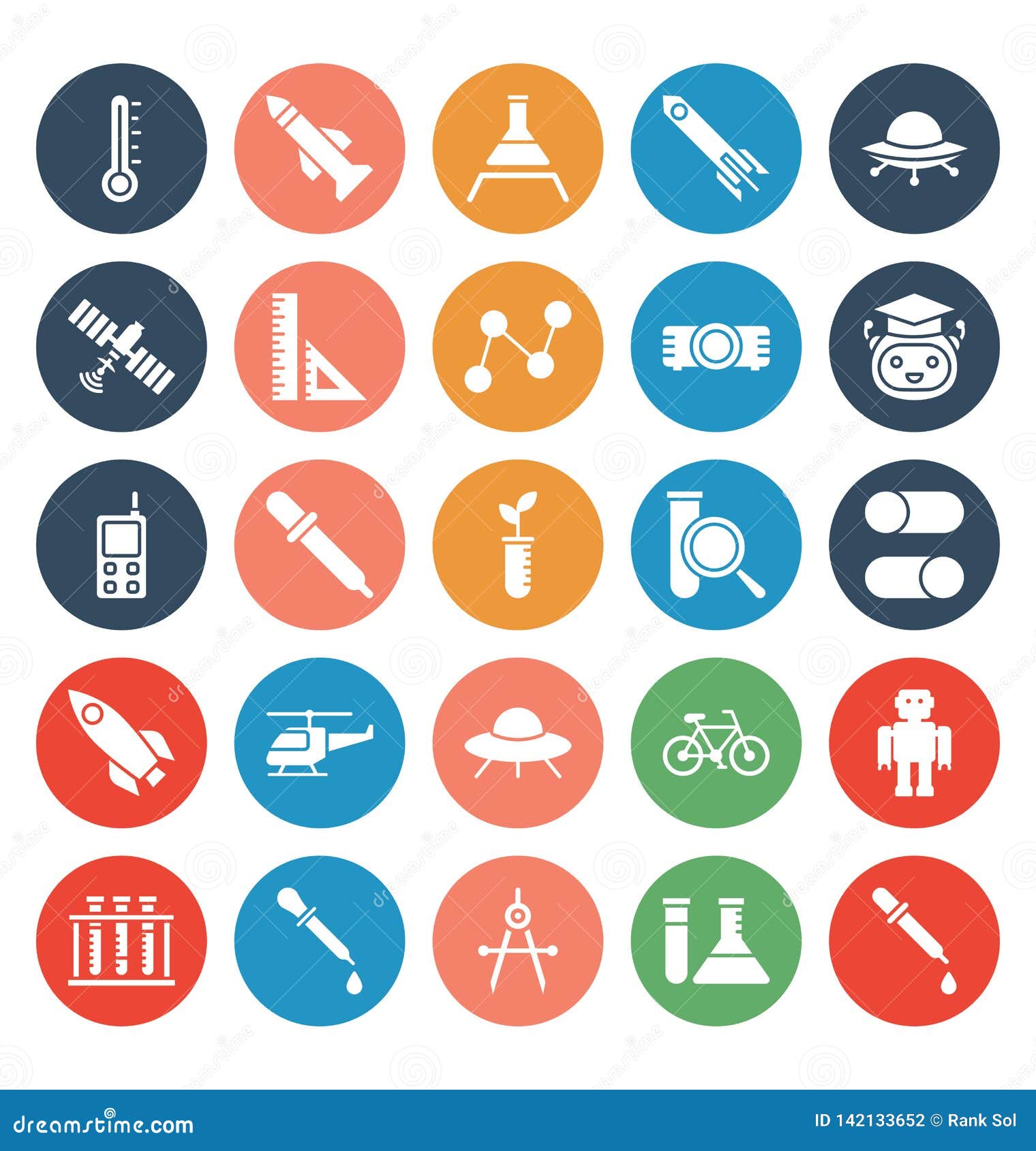 Science and Technology Isolated Vector Icons Set that Can Be Easily ...