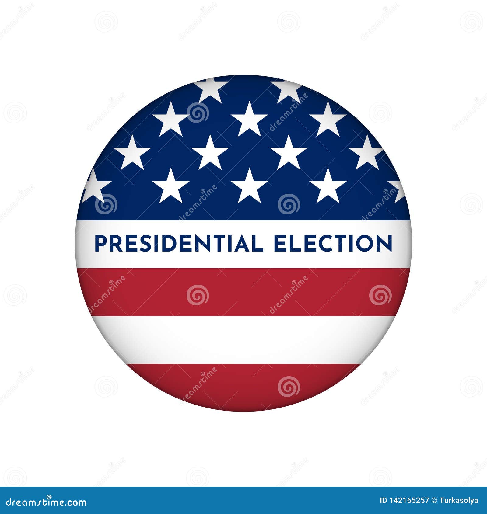 Vector Circle Illustration for Badge with American Flag. Presidental ...