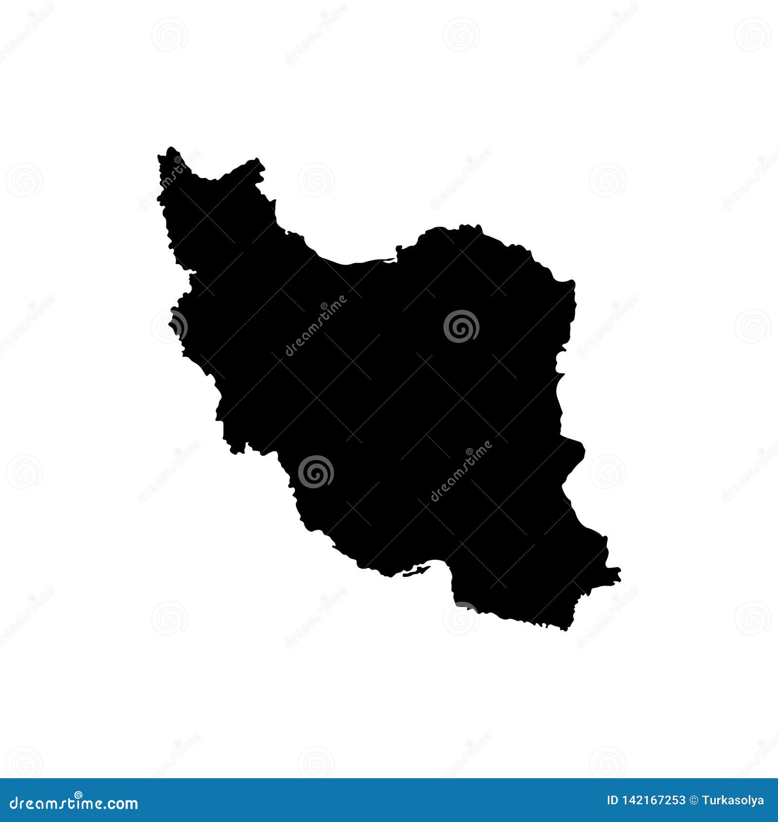 Simplified Map Of Iran Persia Outline. Fill And Stroke Are Nat Vector ...
