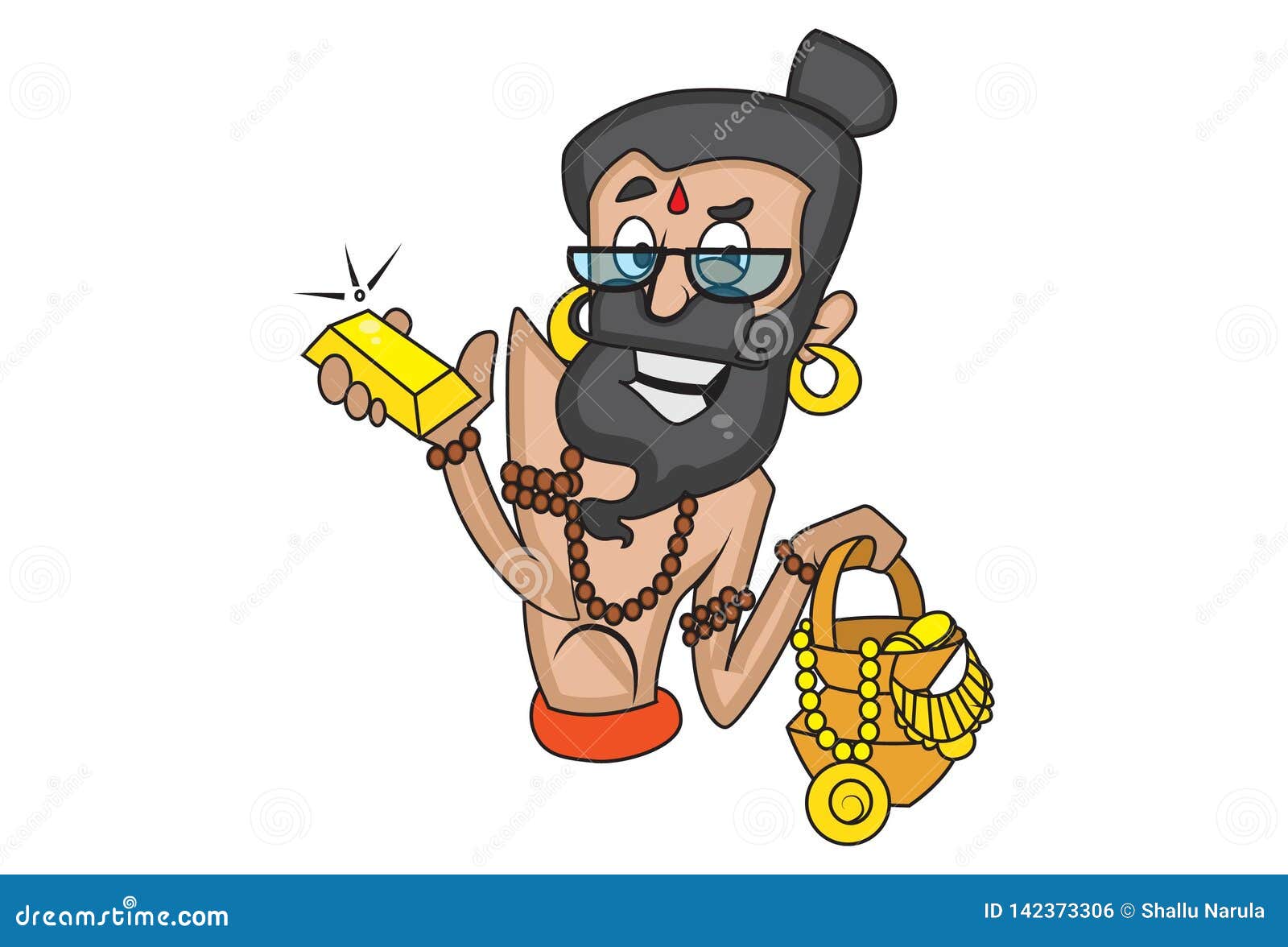 Vector Cartoon Illustration of Cute Data Baba. Stock Vector ...