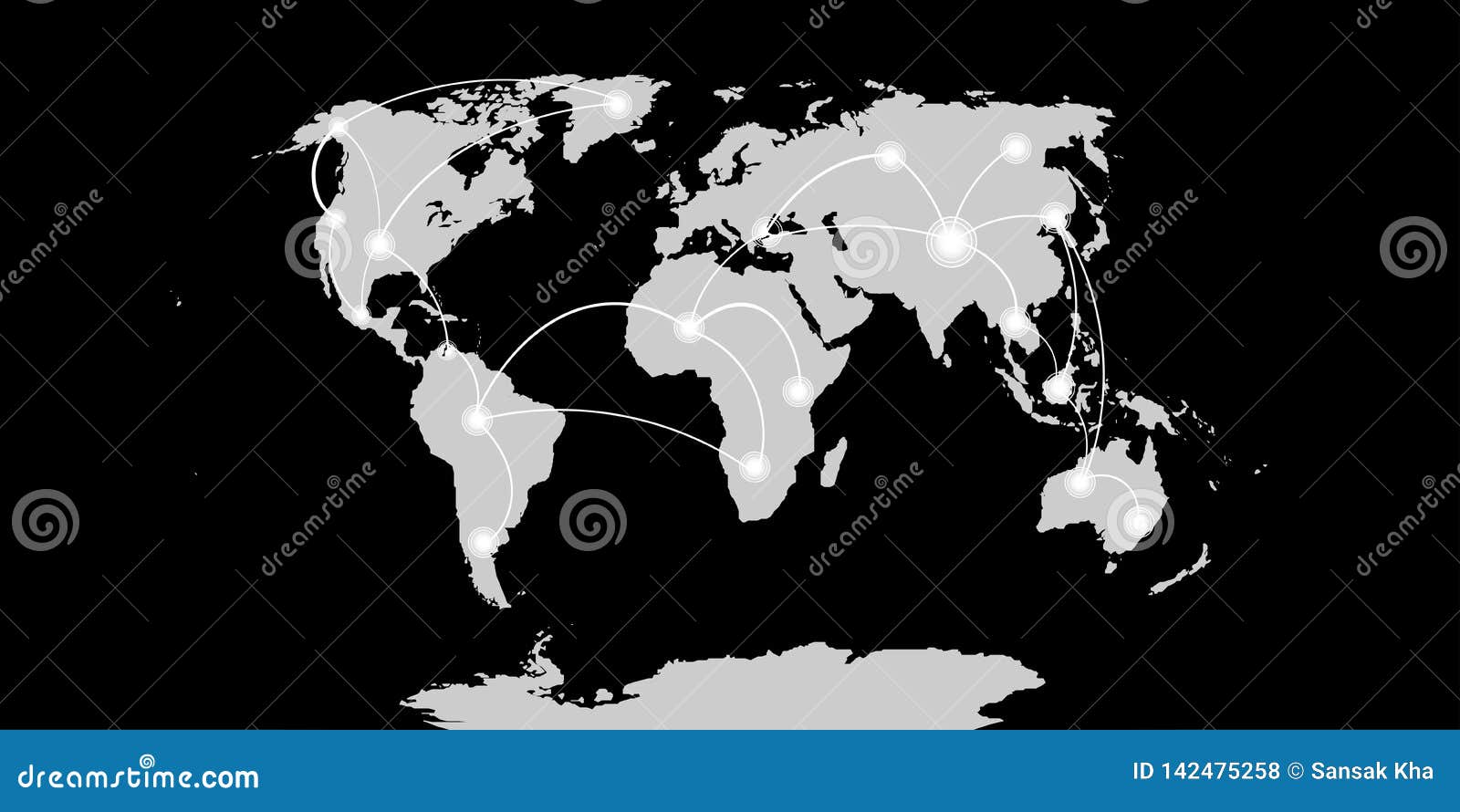 Gray World Map Vector stock vector. Illustration of colored - 142475258