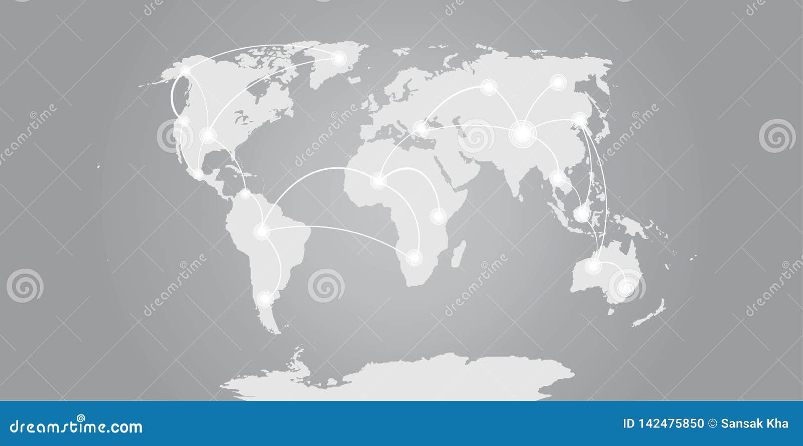 Gray World Map Vector stock vector. Illustration of colored - 142475850