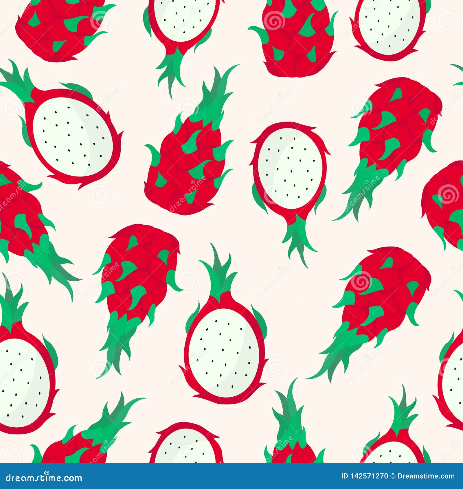 DRAGON FRUIT SEAMLESS PATTERN Stock Illustration - Illustration of ...