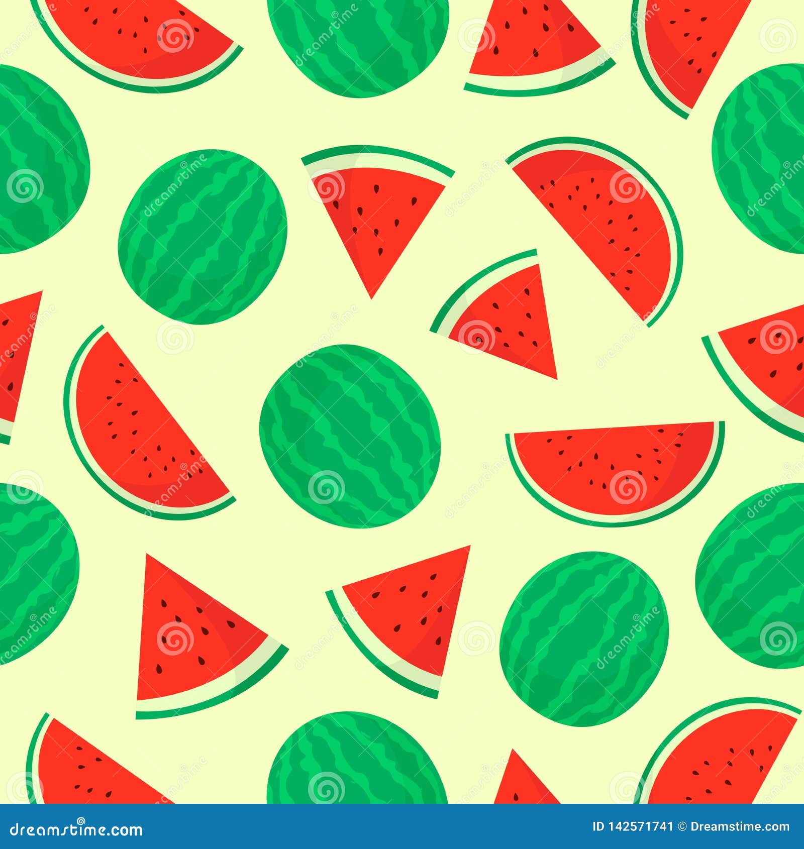 WATERMELON FRUIT SEAMLESS PATTERN Stock Illustration - Illustration of ...