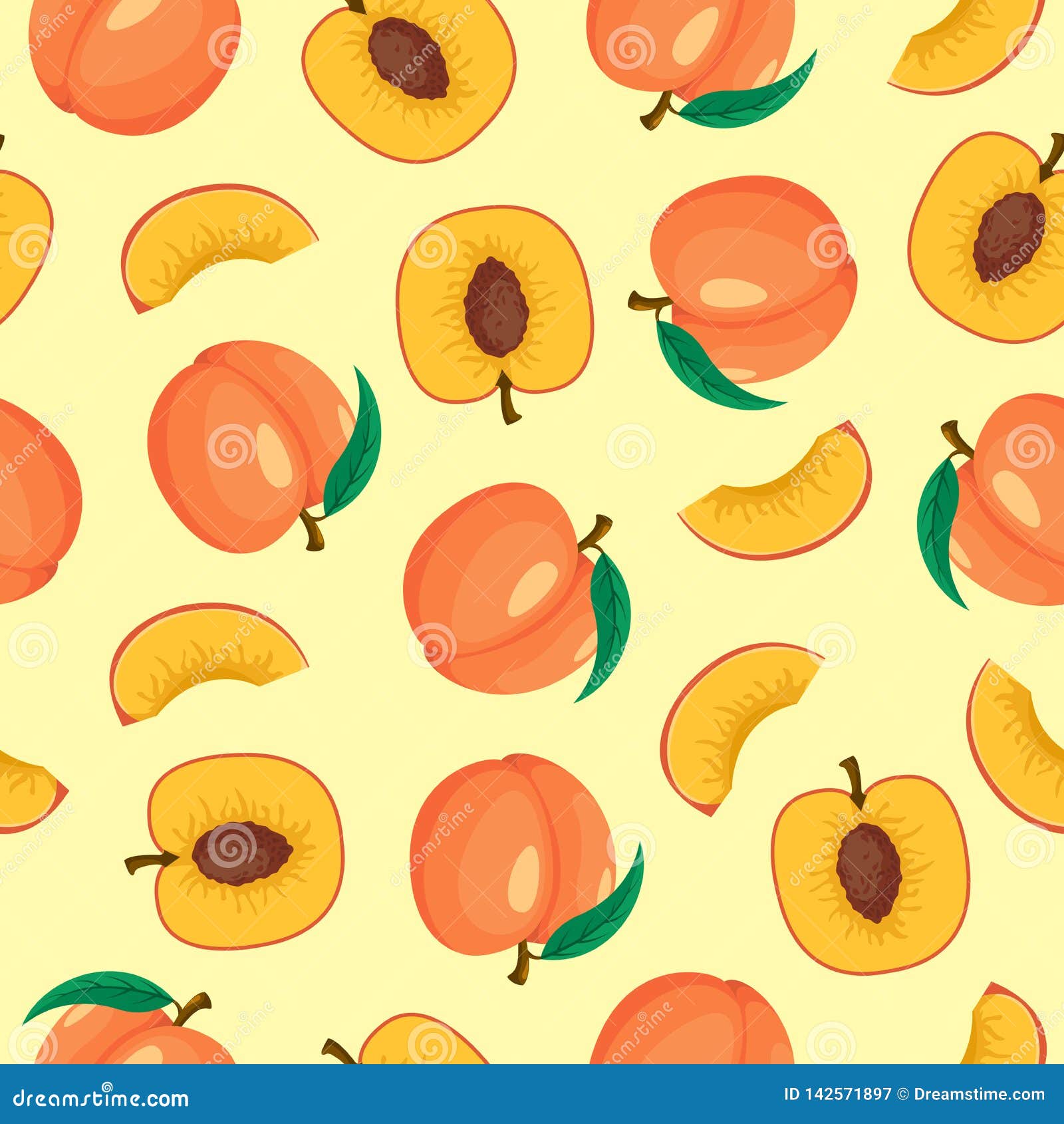 PEACH FRUIT SEAMLESS PATTERN Stock Illustration - Illustration of ...