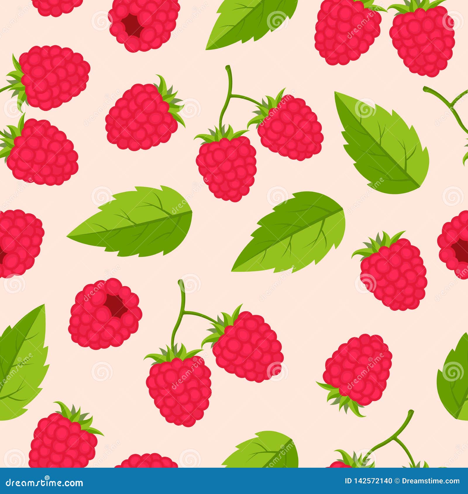 RASPBERRY FRUIT SEAMLESS PATTERN Stock Illustration - Illustration of ...