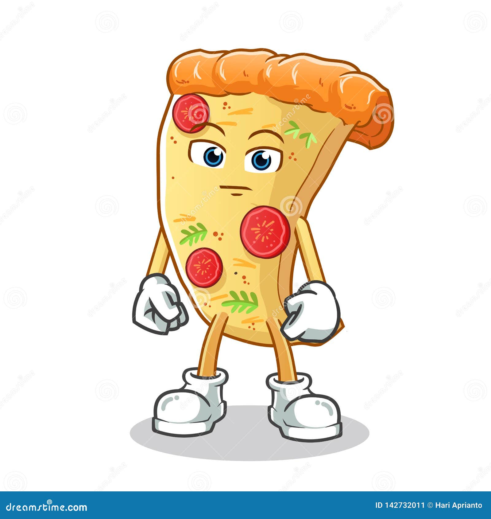 Pizza Do Nothing Mascot Vector Cartoon Illustration Stock Vector ...