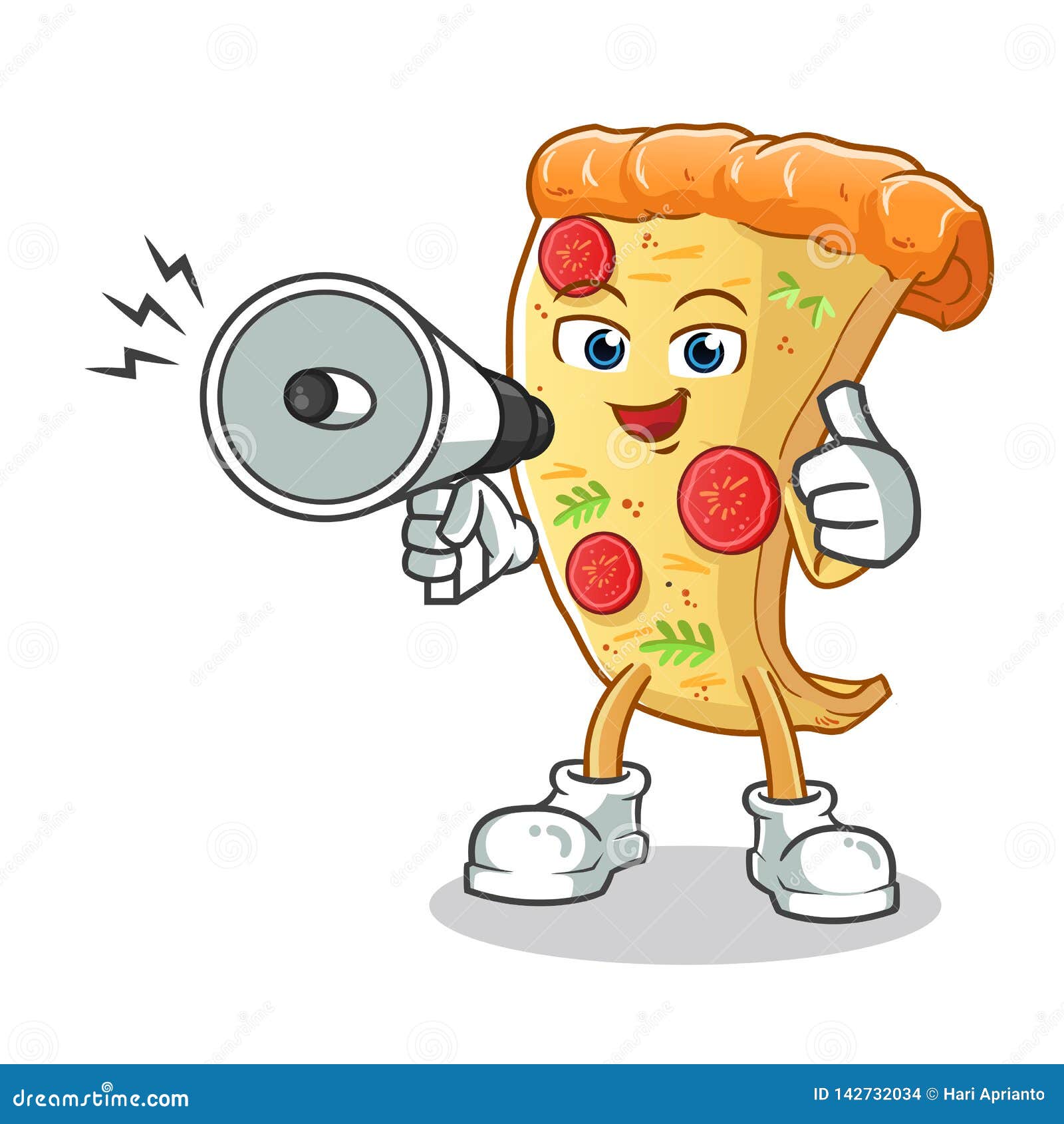 Pizza Toa Happy Mascot Vector Cartoon Illustration Stock Vector ...