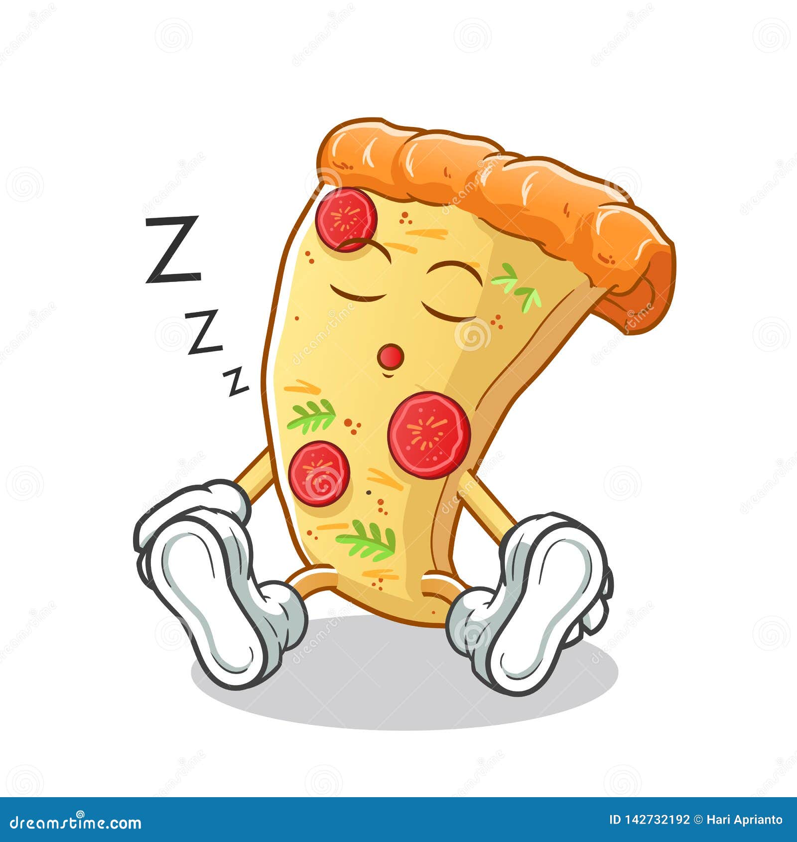 Pizza Sleep Mascot Vector Cartoon Illustration Stock Vector ...