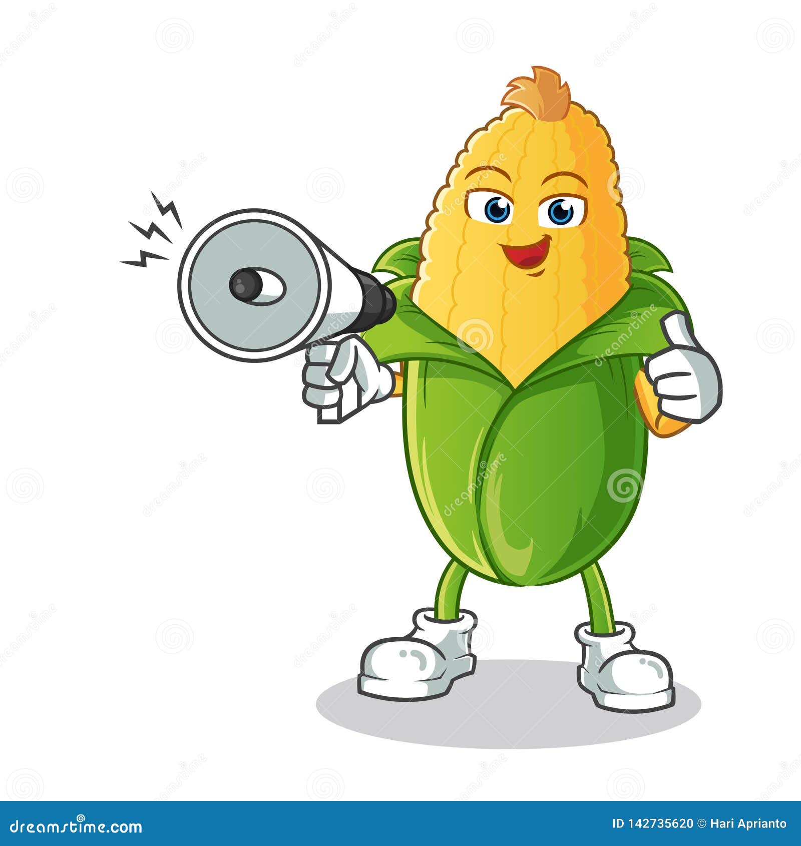 Corn Toa Happy Mascot Vector Cartoon Illustration Stock Vector ...