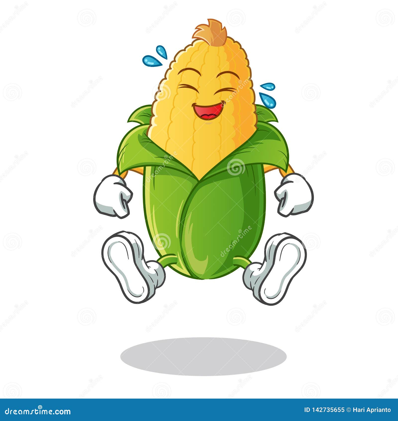 Corn Jumping Mascot Vector Cartoon Illustration Stock Vector ...