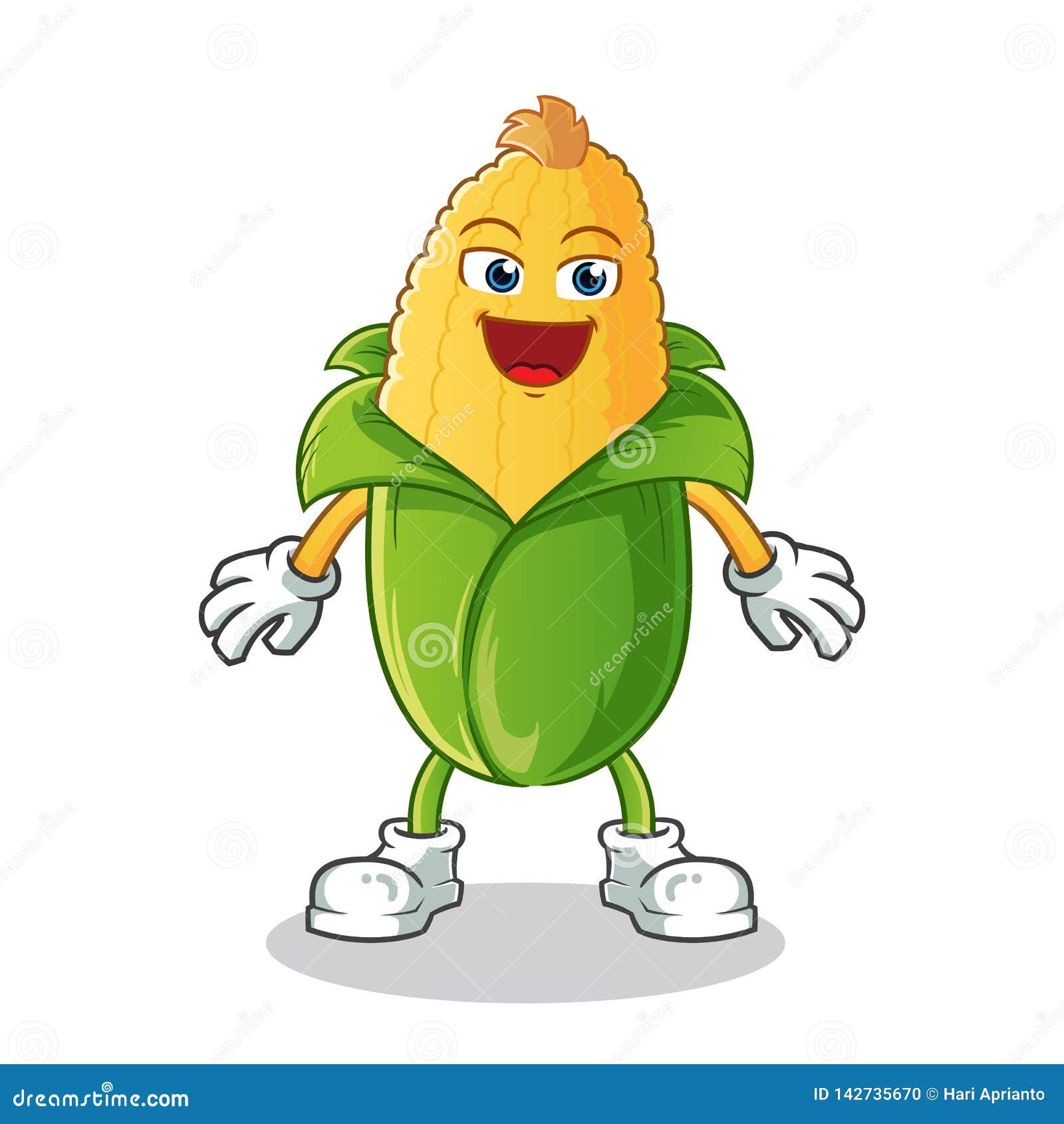 Corn Excited Mascot Vector Cartoon Illustration | CartoonDealer.com ...