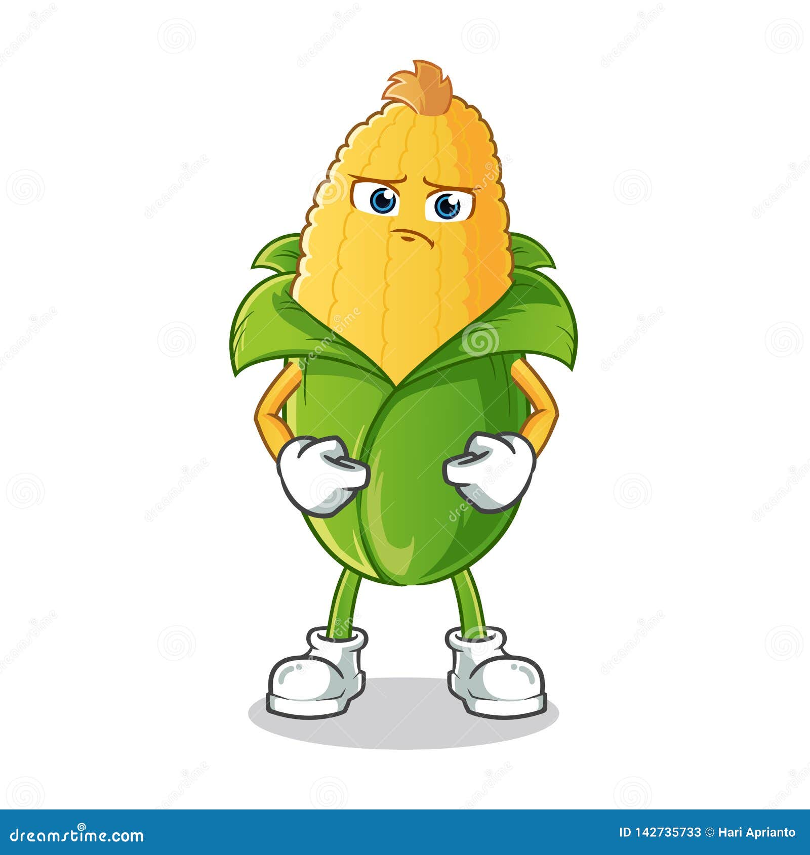 Corn Sad Mascot Vector Cartoon Illustration Stock Vector - Illustration ...