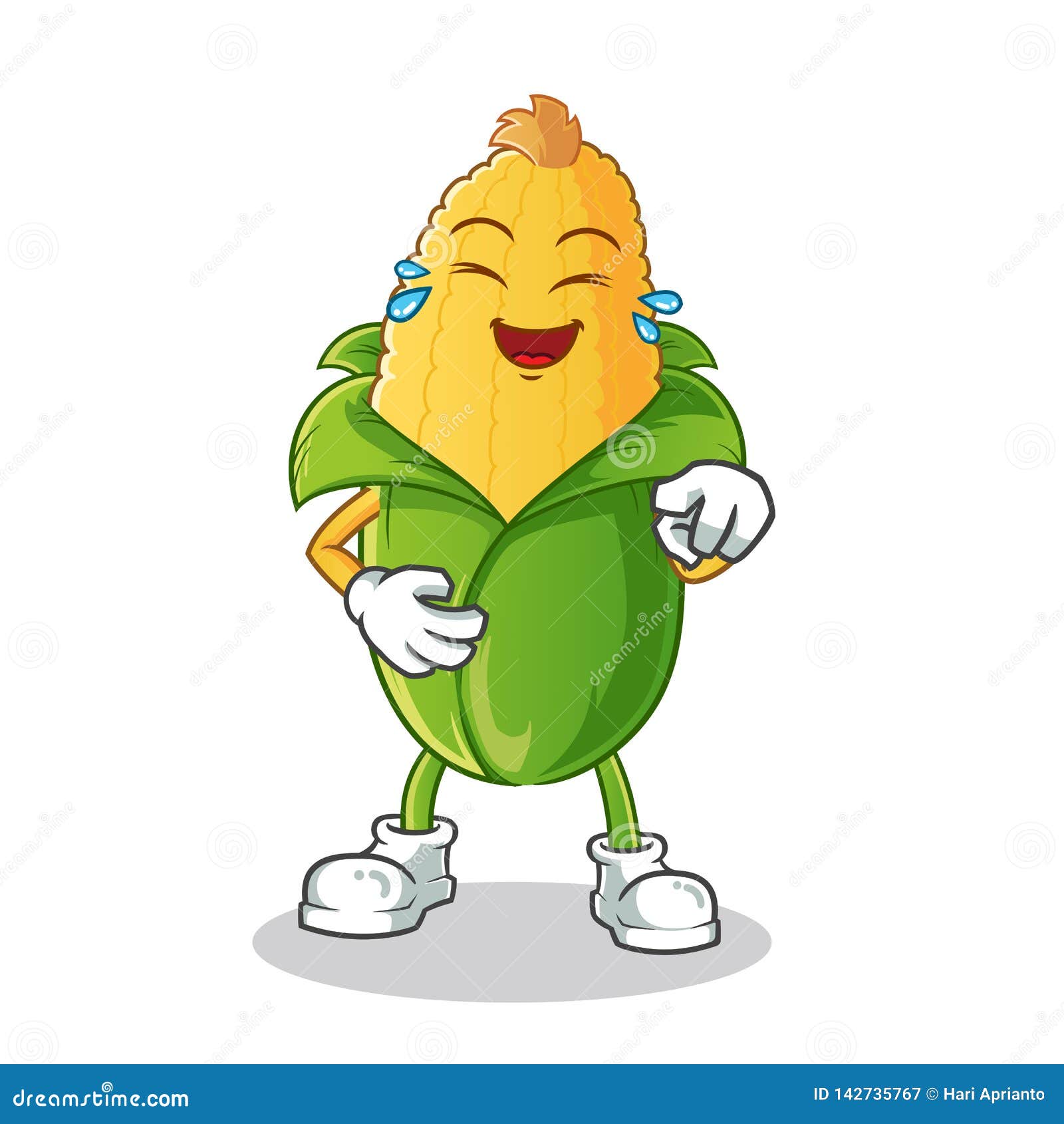 Corn Laughing Loudly Mascot Vector Cartoon Illustration | CartoonDealer ...