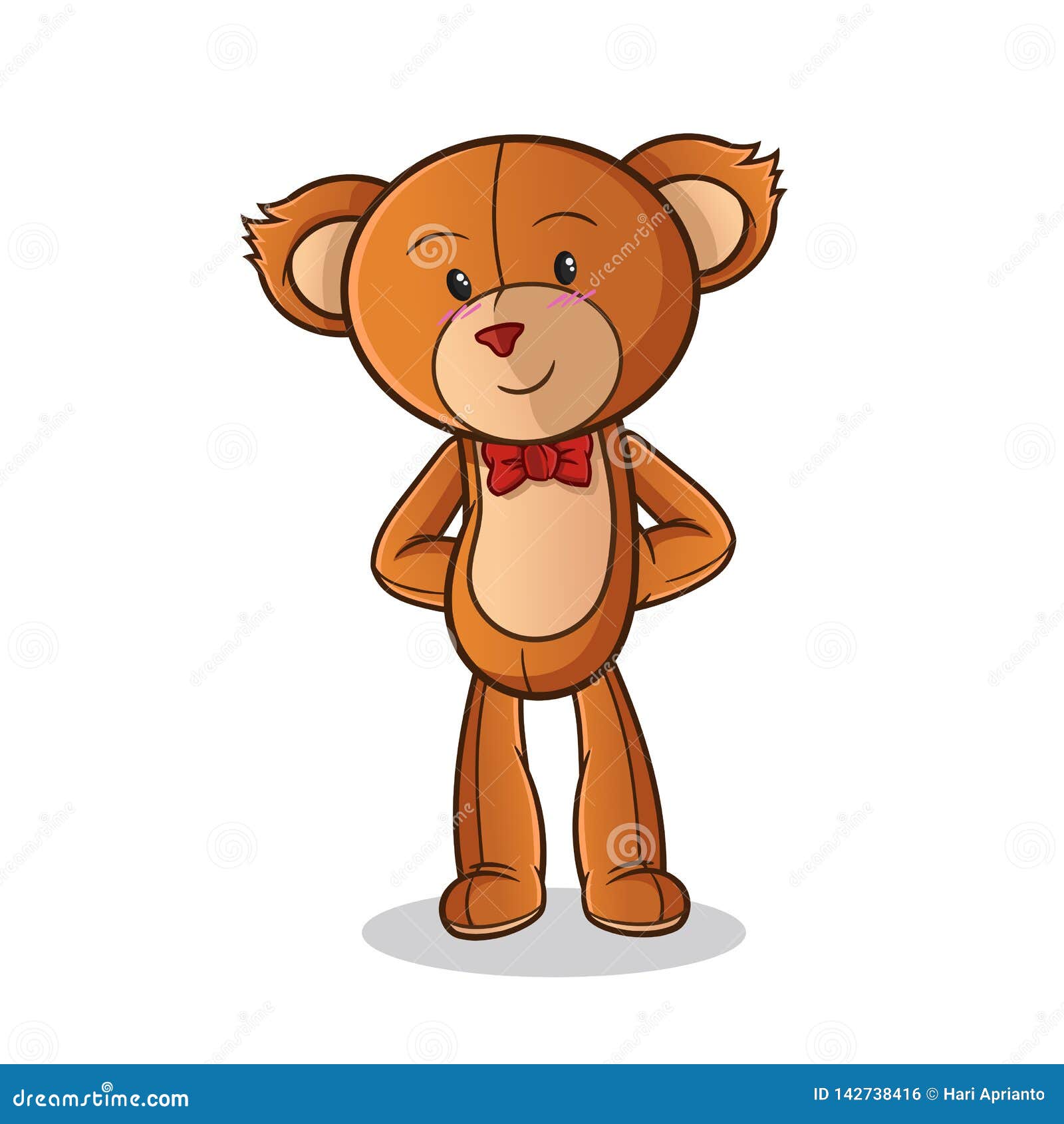Teddy Bear Shy Mascot Vector Cartoon Art Illustration Stock Vector ...
