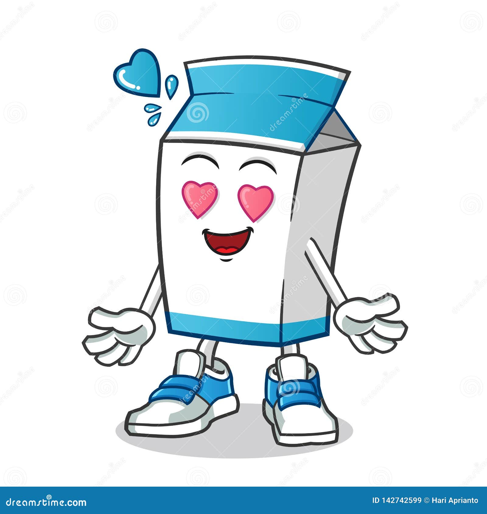 Milk Fall in Love Mascot Vector Cartoon Illustration Stock Vector ...