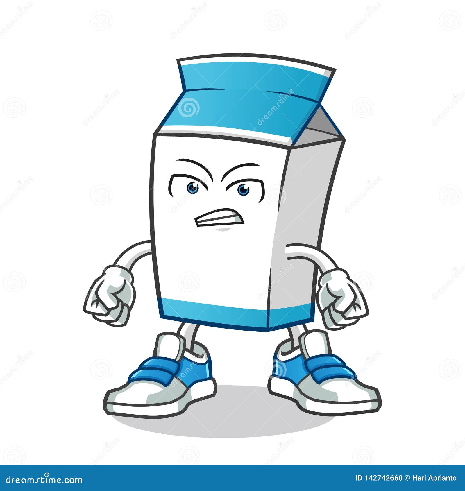 Milk Angry Mascot Vector Cartoon Illustration Stock Vector ...
