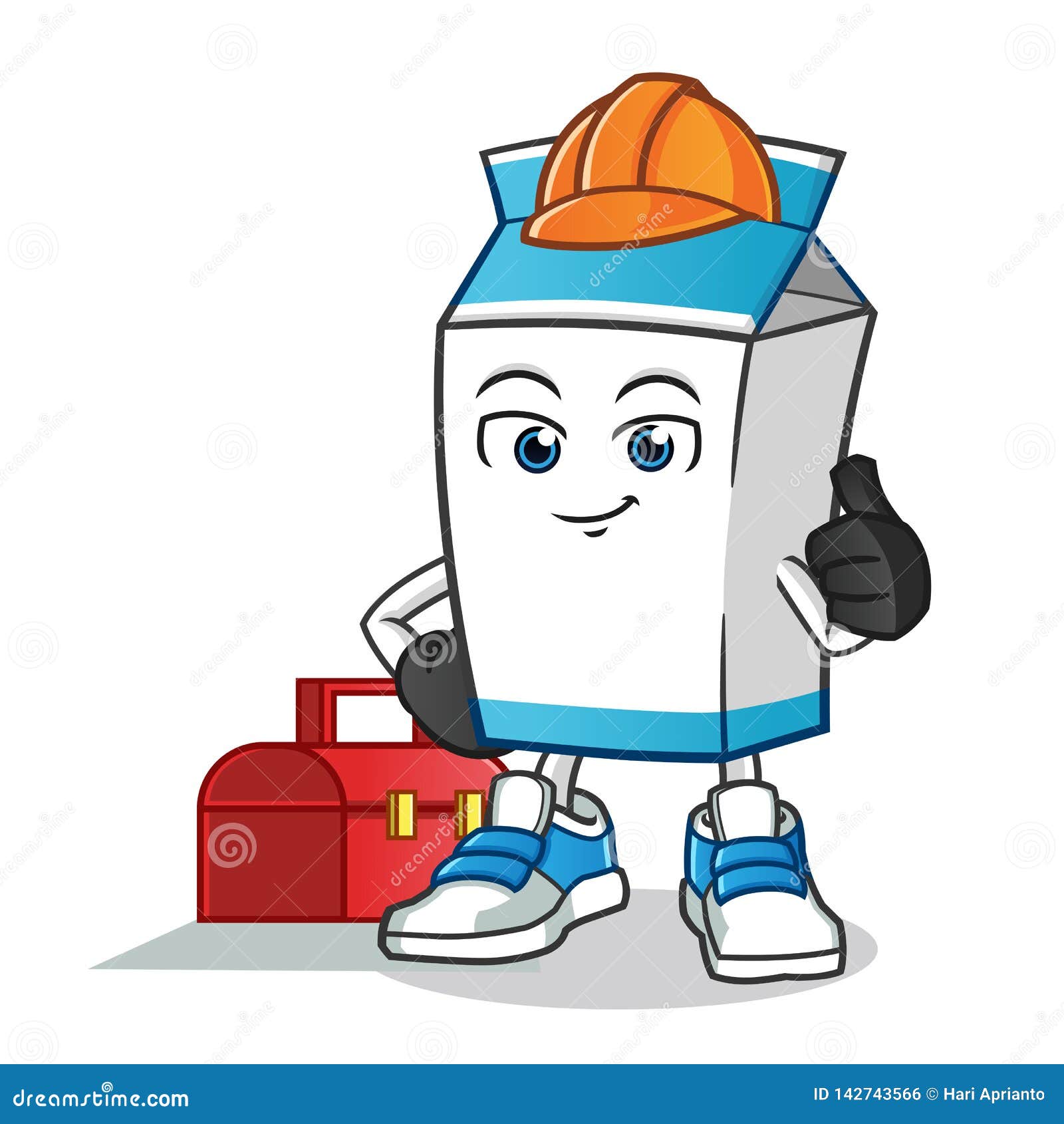 Milk Handy Man Mascot Vector Cartoon Illustration Stock Vector ...