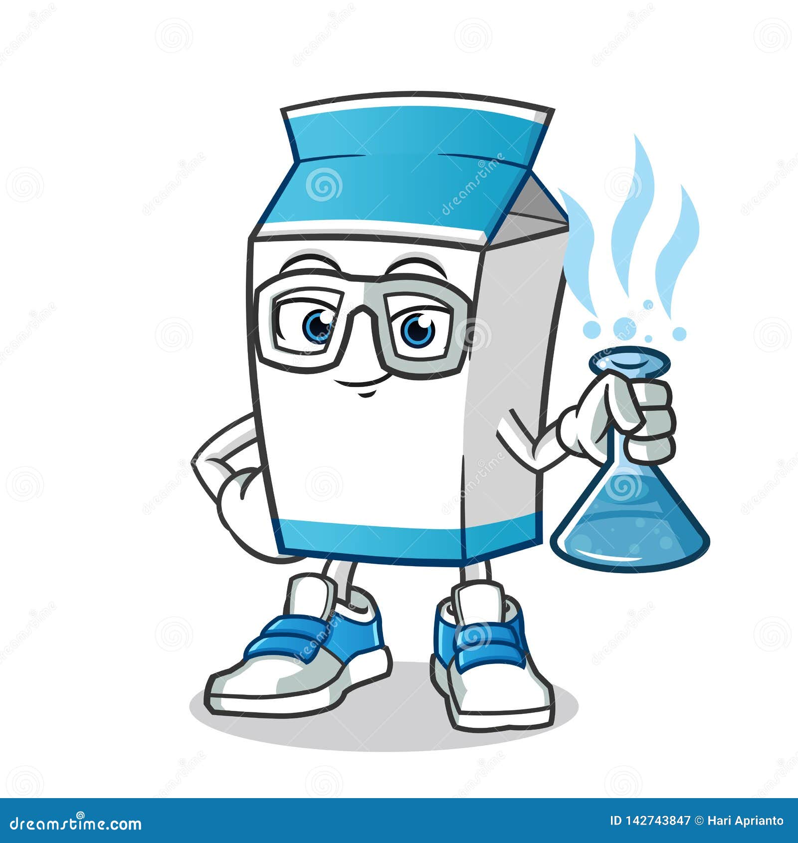 Milk Scientists Mascot Vector Cartoon Illustration Stock Vector ...