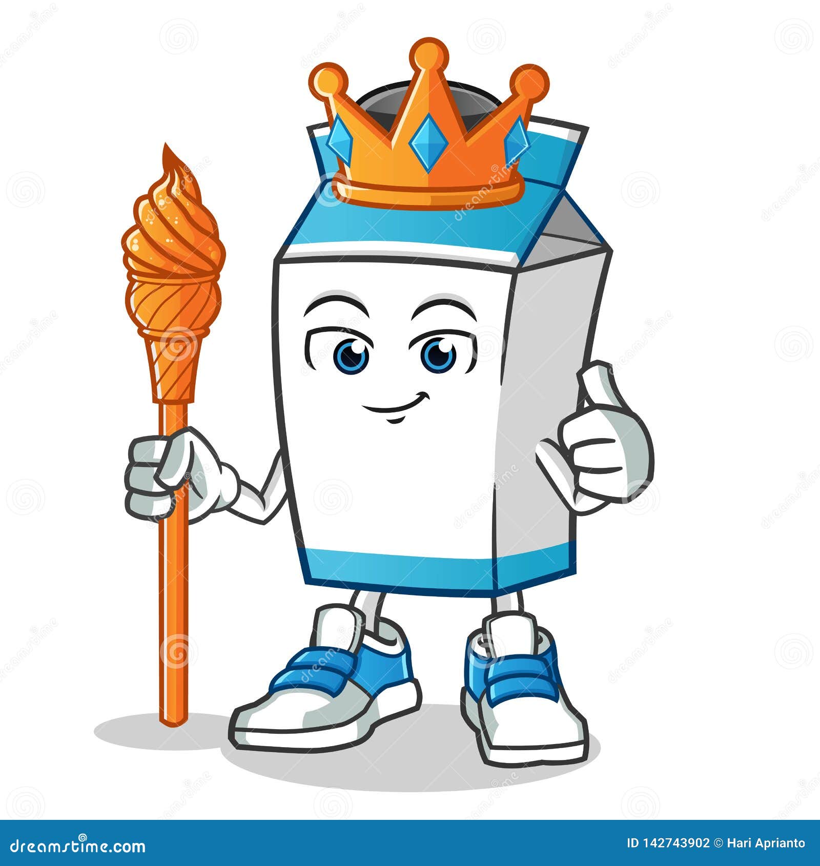 Milk King Mascot Vector Cartoon Illustration Stock Vector ...