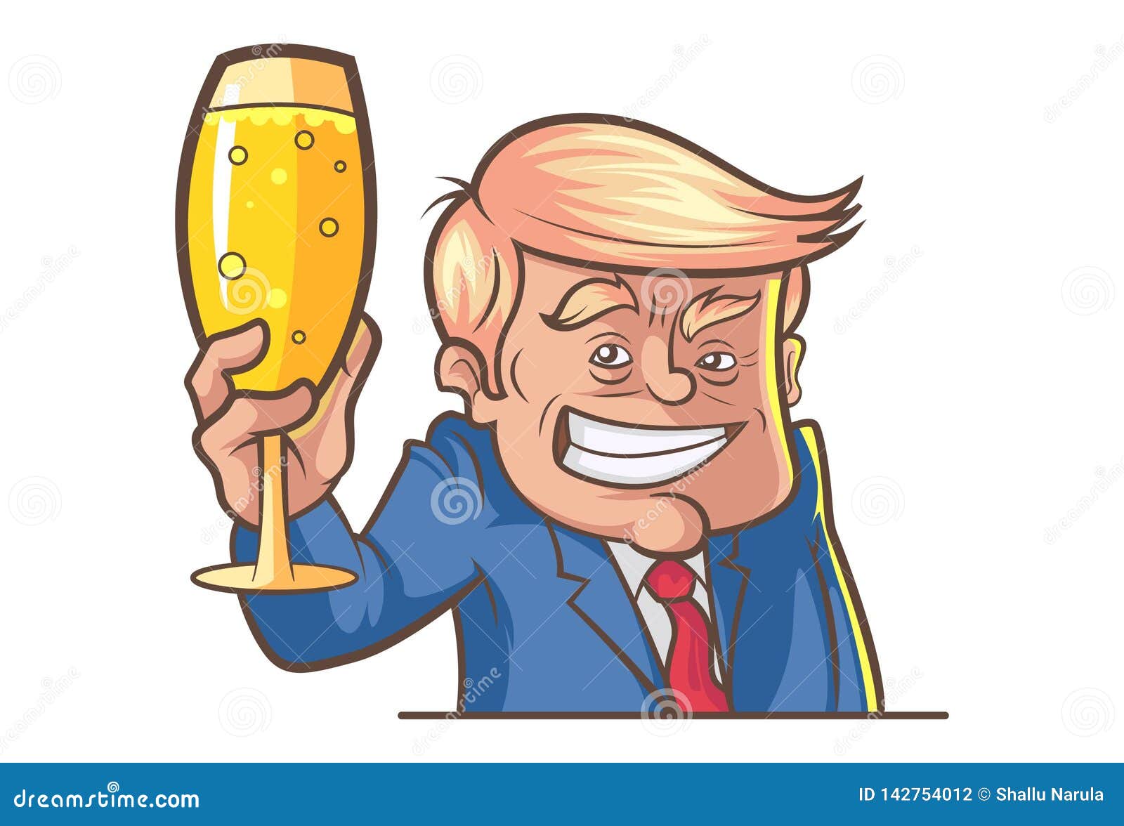 Vector Cartoon Illustration of Cute Trump. Editorial Photography ...