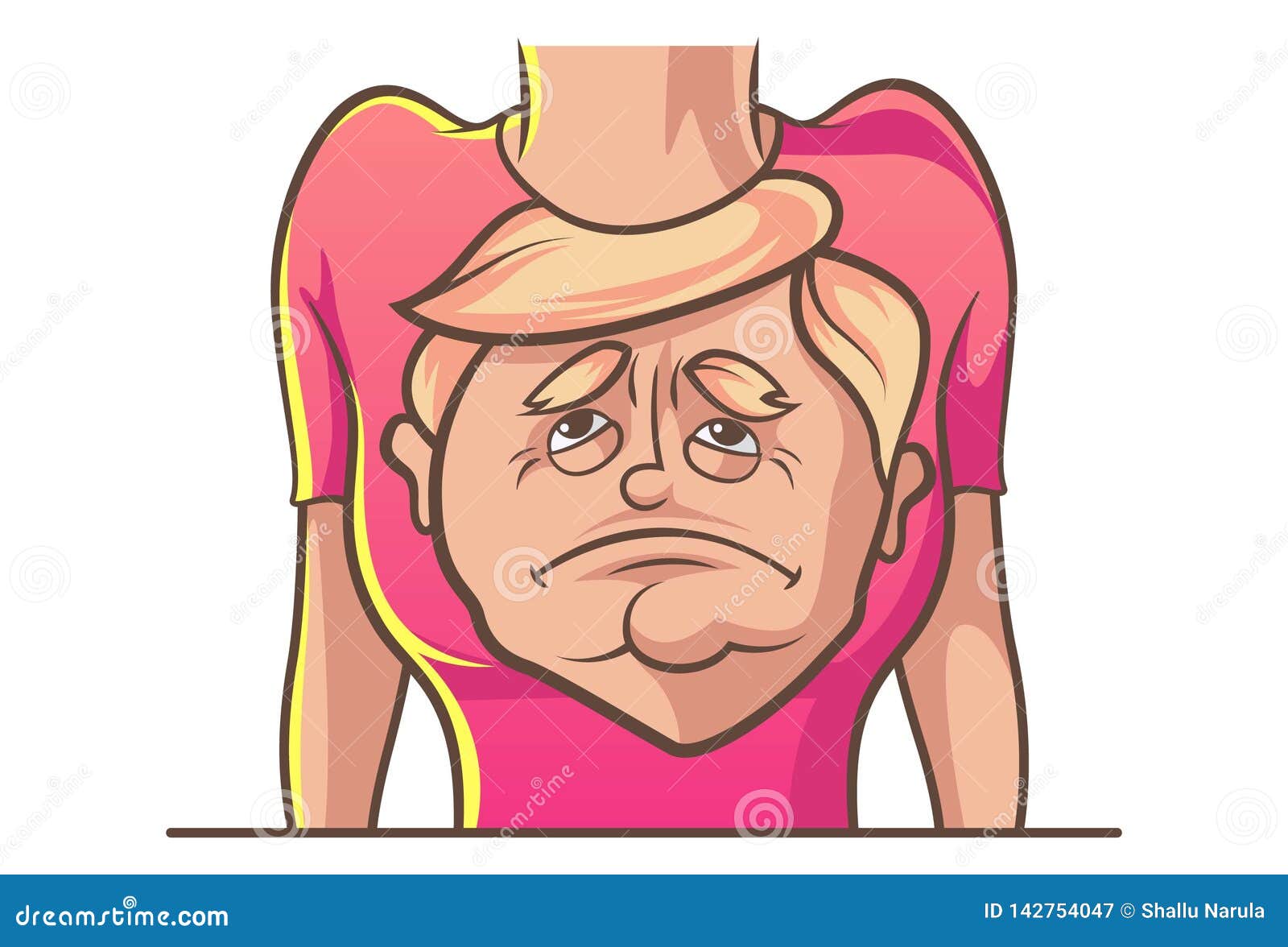 Vector Cartoon Illustration of Cute Trump. Editorial Photography ...