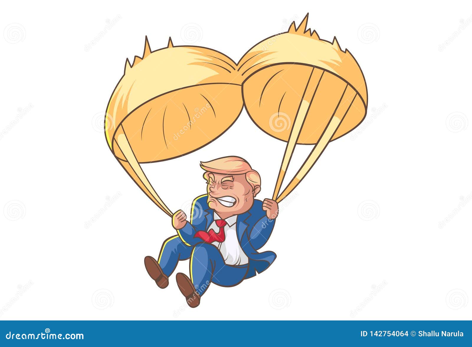 Vector Cartoon Illustration of Cute Trump. Editorial Stock Image ...