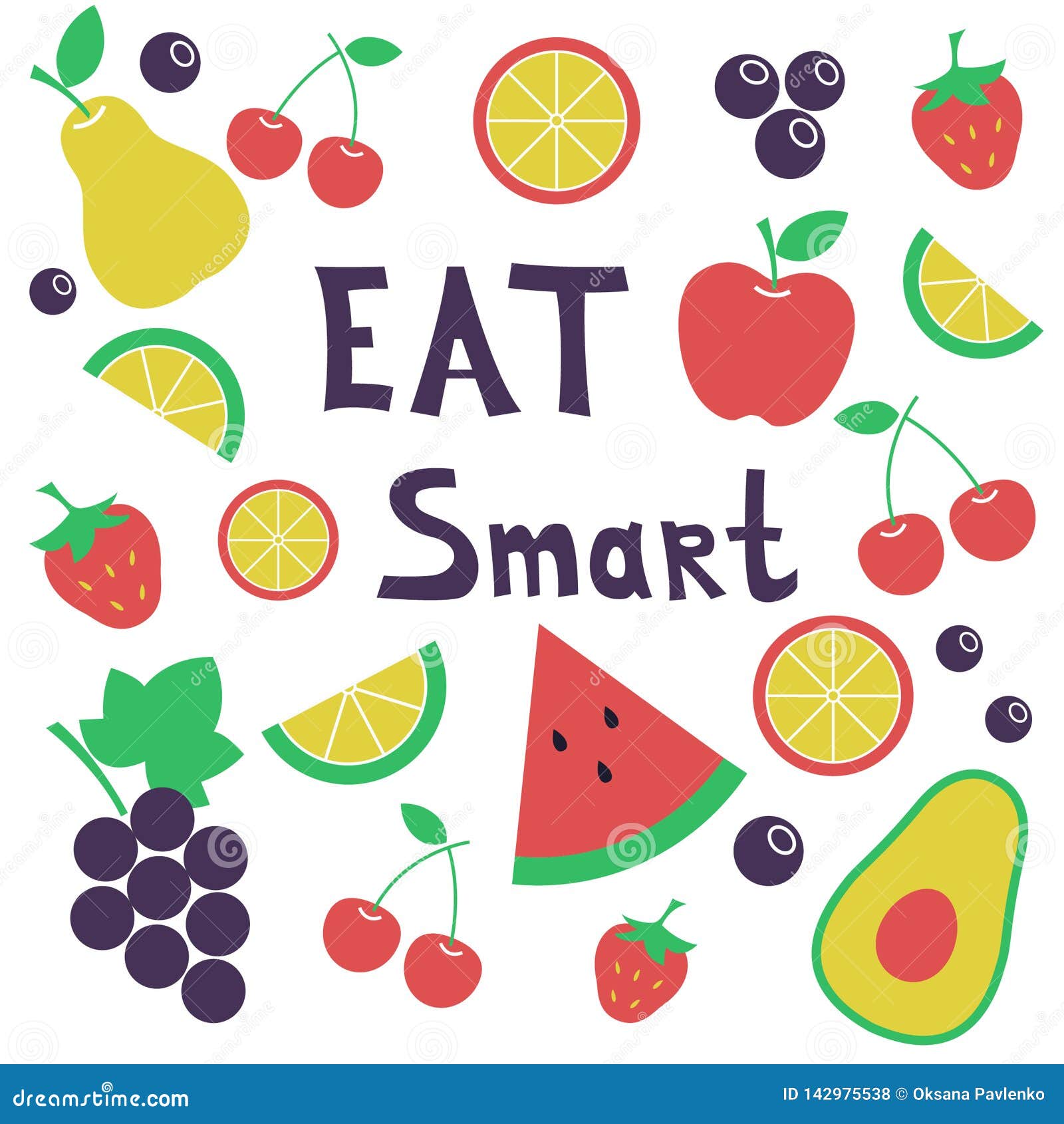 Eat Smart. Healthy Lifestyle Concept Stock Vector - Illustration of ...