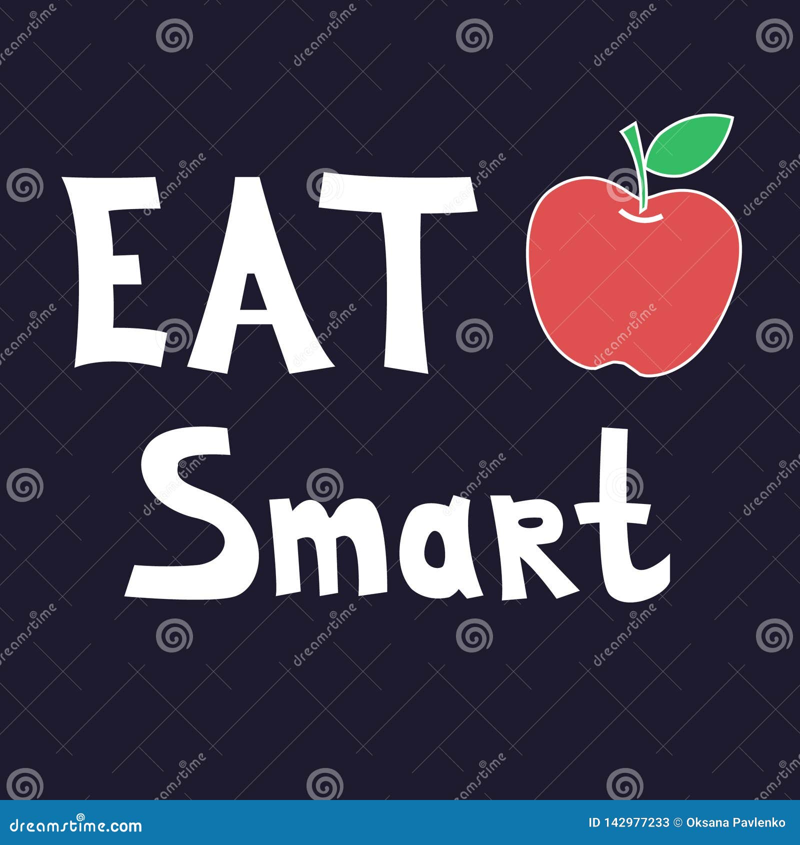 Eat Smart Concept. Fruits. Apple Stock Vector - Illustration of ...