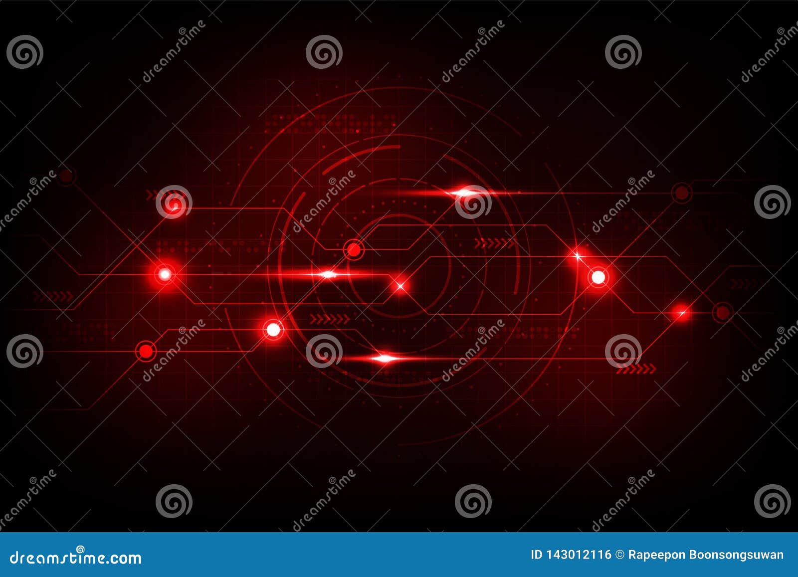 Digital Connection Circuit on a Dark Red Background. Stock Vector ...