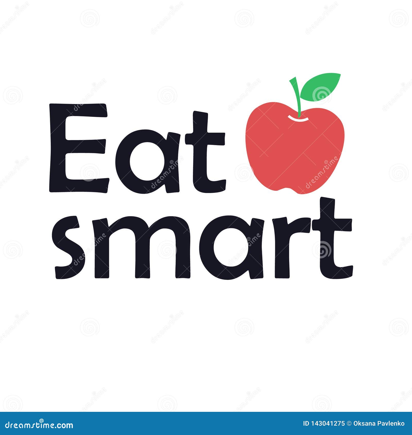 Eat Smart Concept. Fruits. Red Apple Stock Illustration - Illustration ...