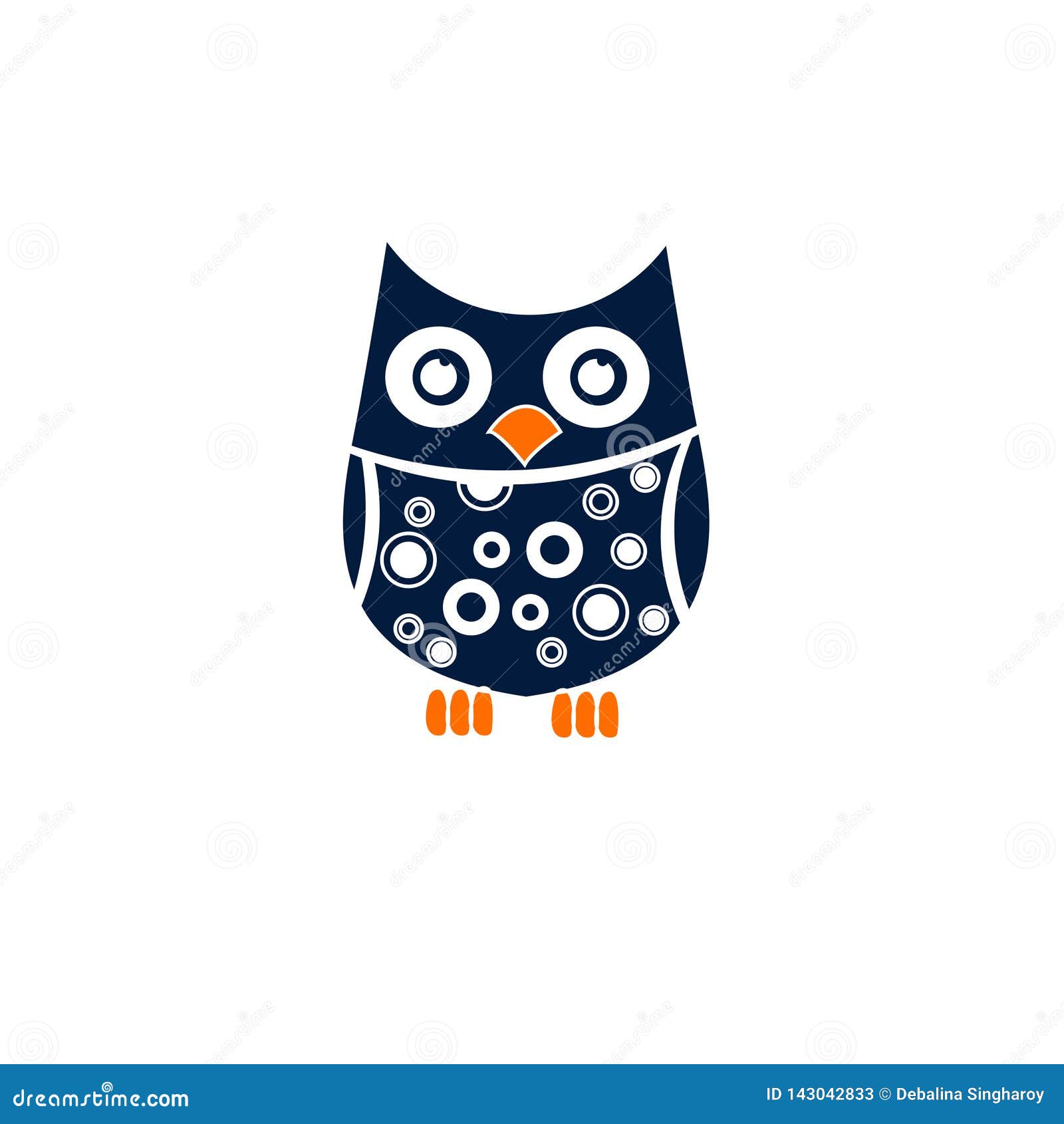 Creative Blue Owl Illustration - Stock Vector Illustration Stock Vector ...