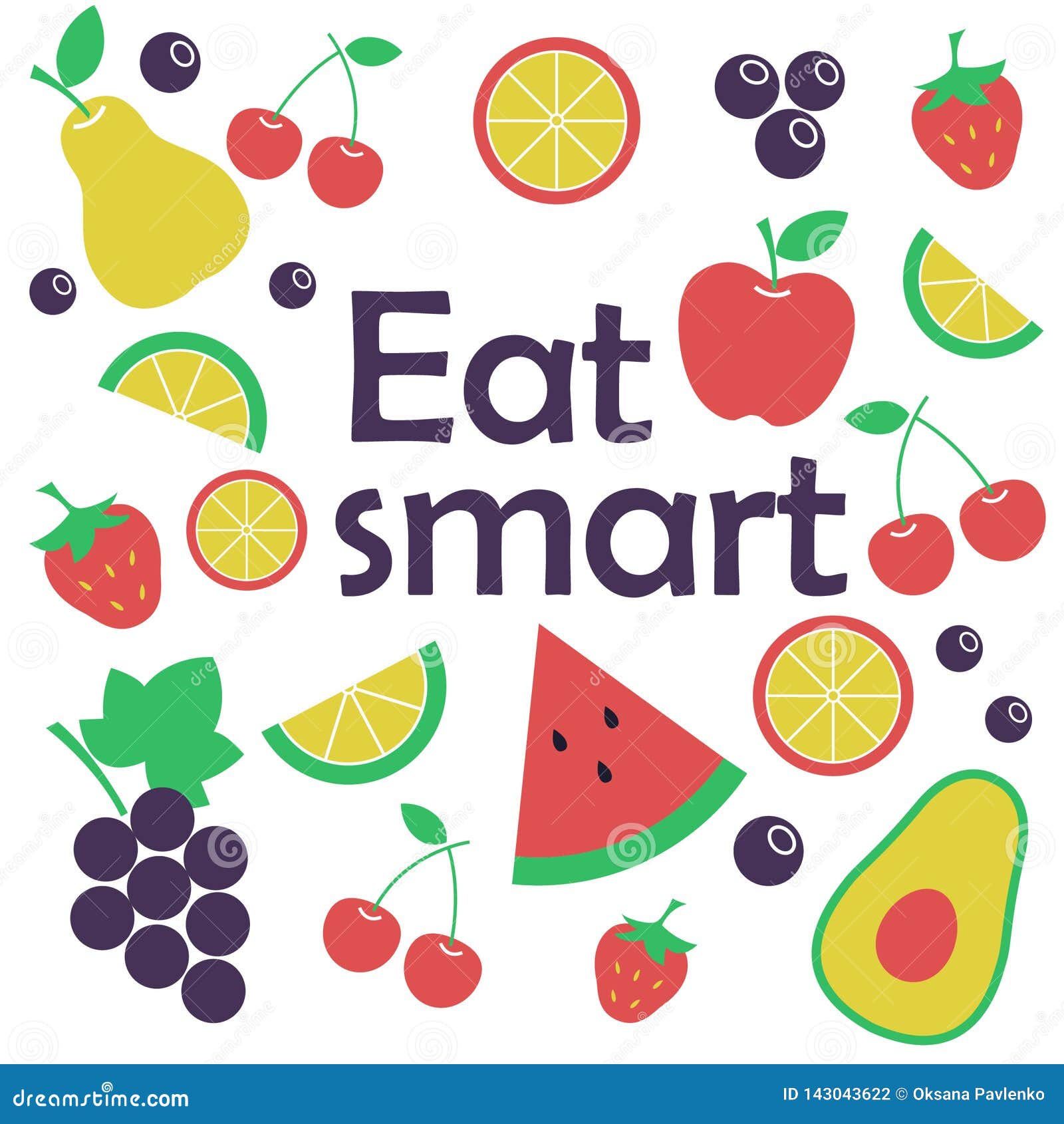 Eat smart concept. Fruits stock vector. Illustration of chalkboard ...