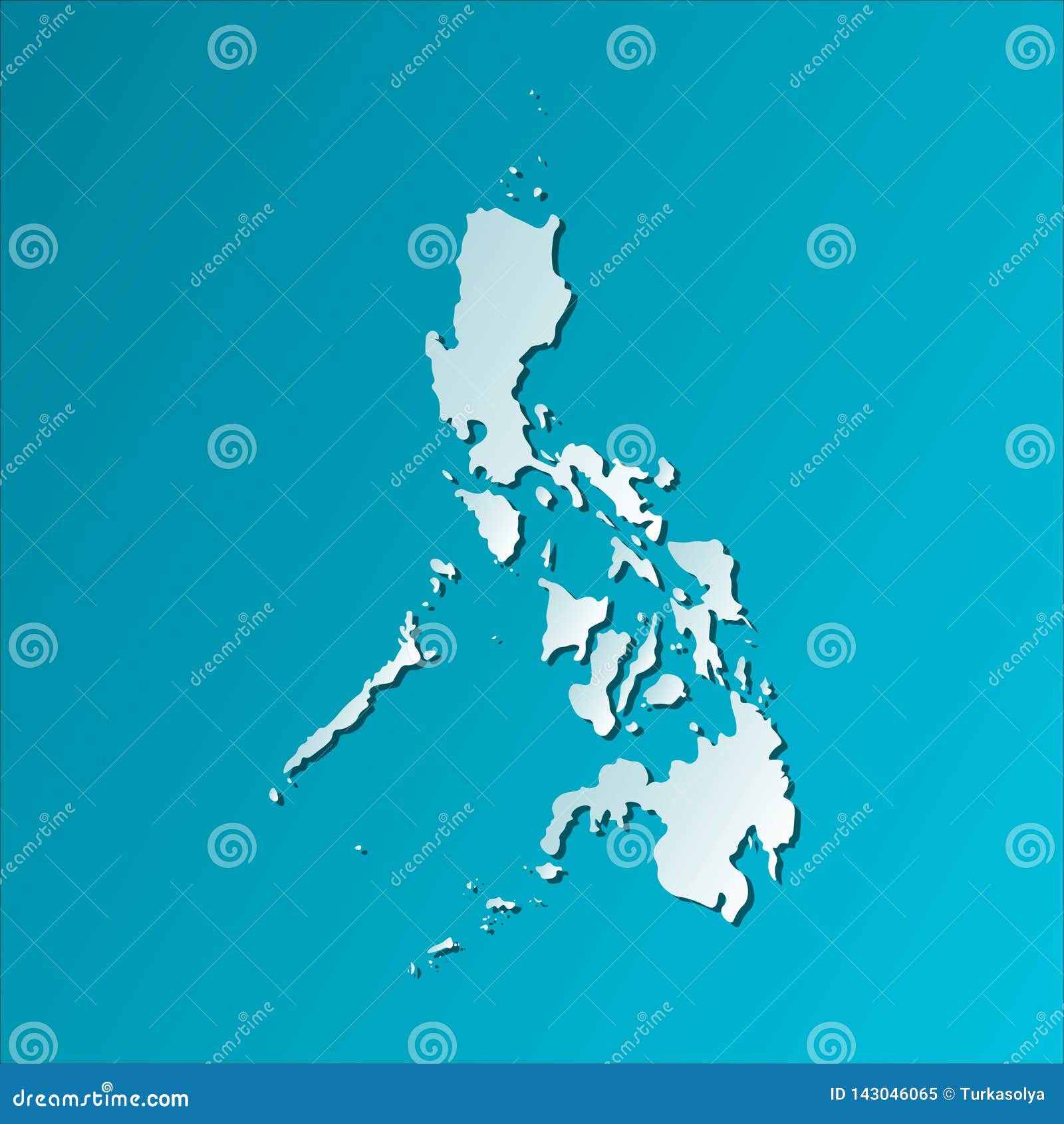 Vector Illustration Icon with Blue Shape Silhouette of Simplified Map ...