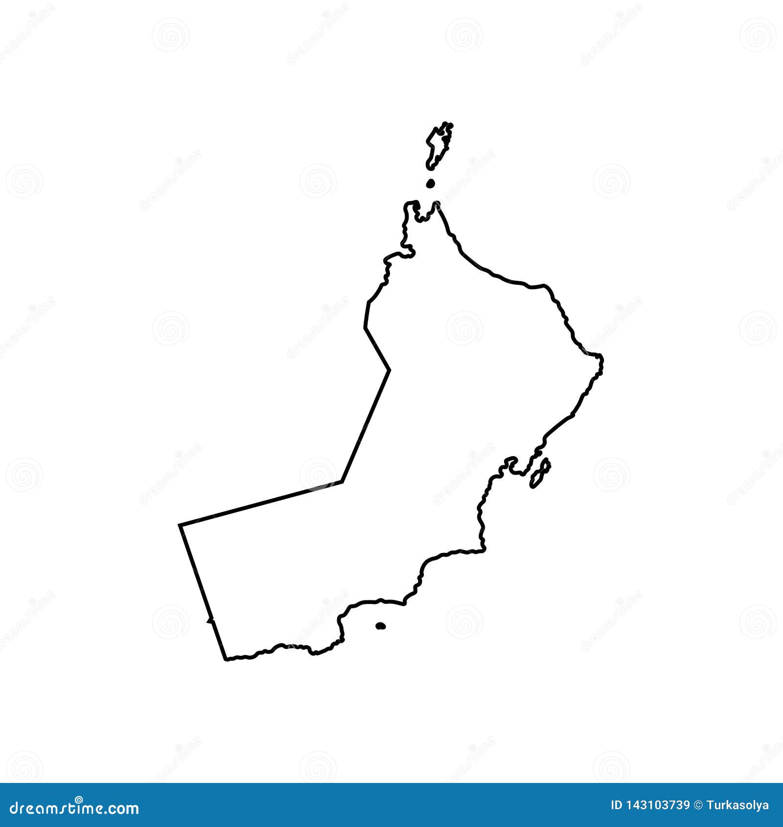 Map Of Oman With Black Contour Lines Vector Illustration ...