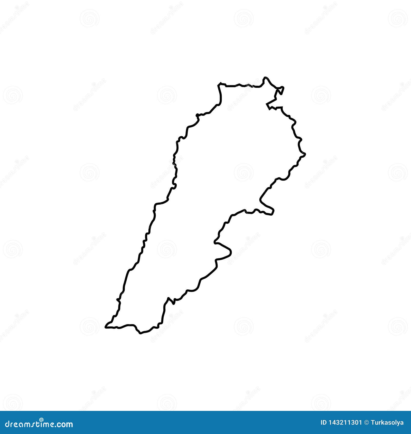 Lebanon Map. Lebanese Country Map. Black And White National Nation ...