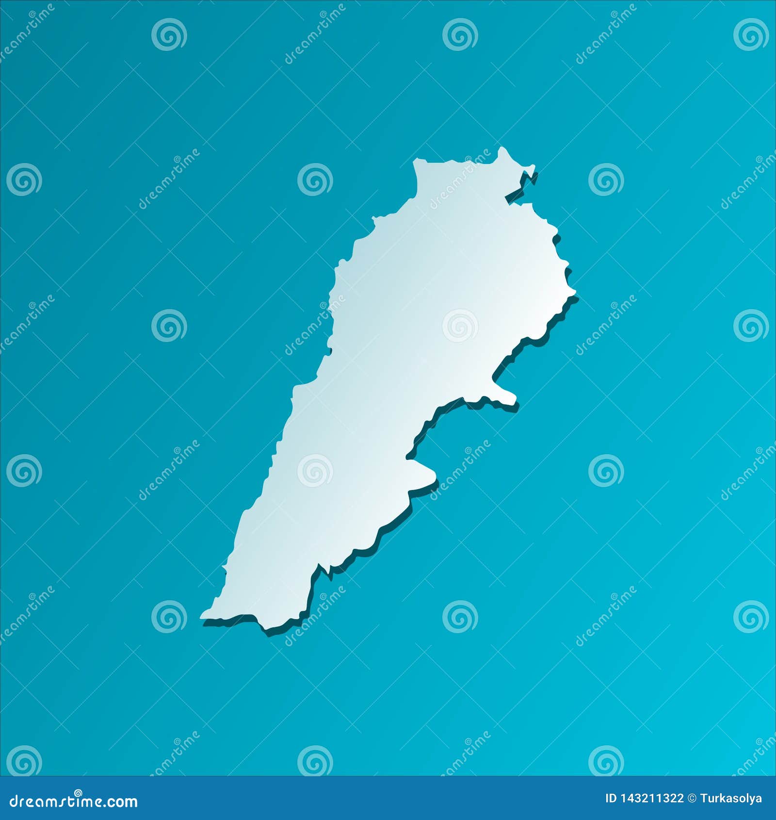 Lebanon Map. Lebanese Country Map. Black And White National Nation ...