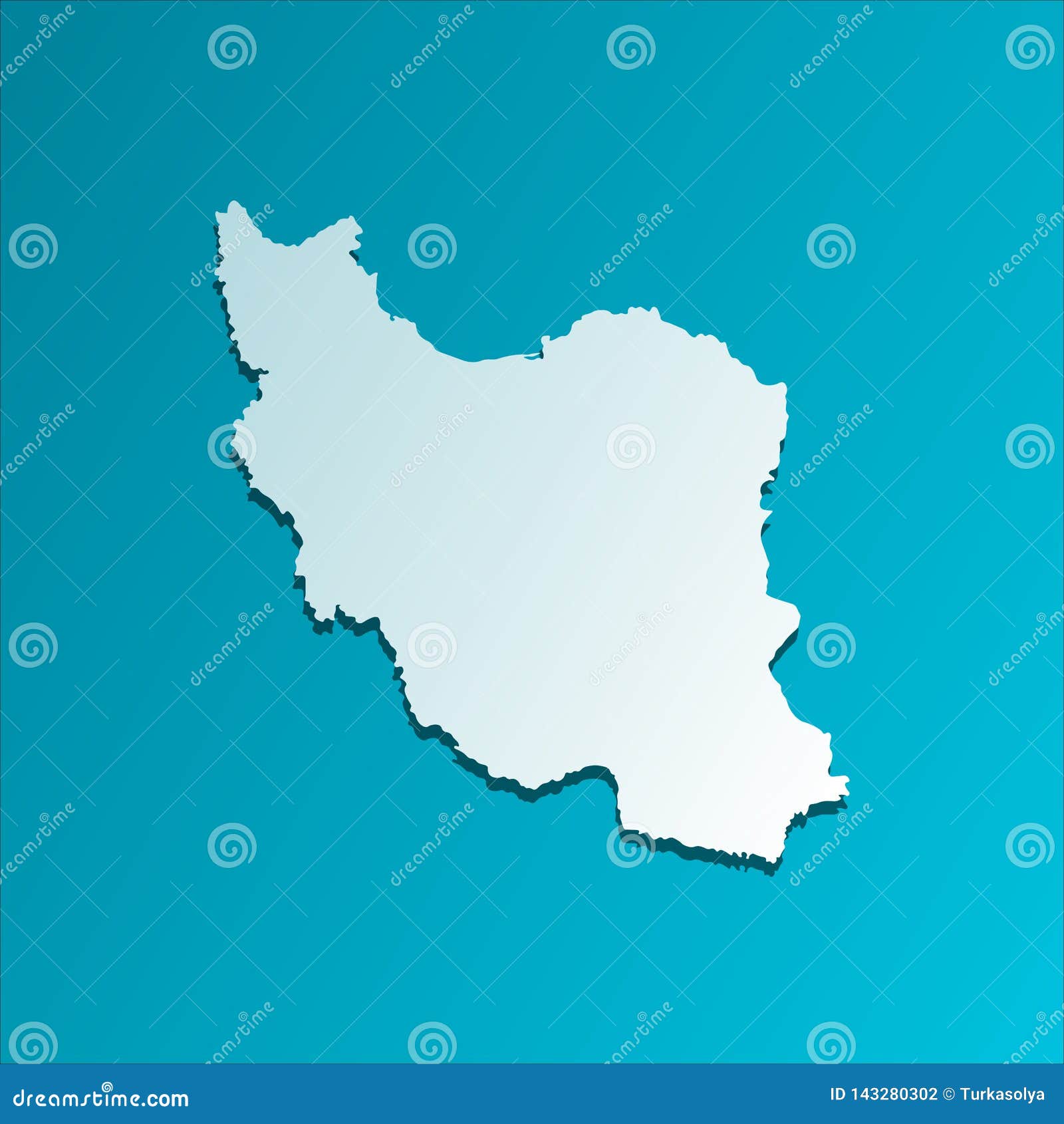 Iran Map Blue Print Artwork Illustration Silhouette | CartoonDealer.com ...