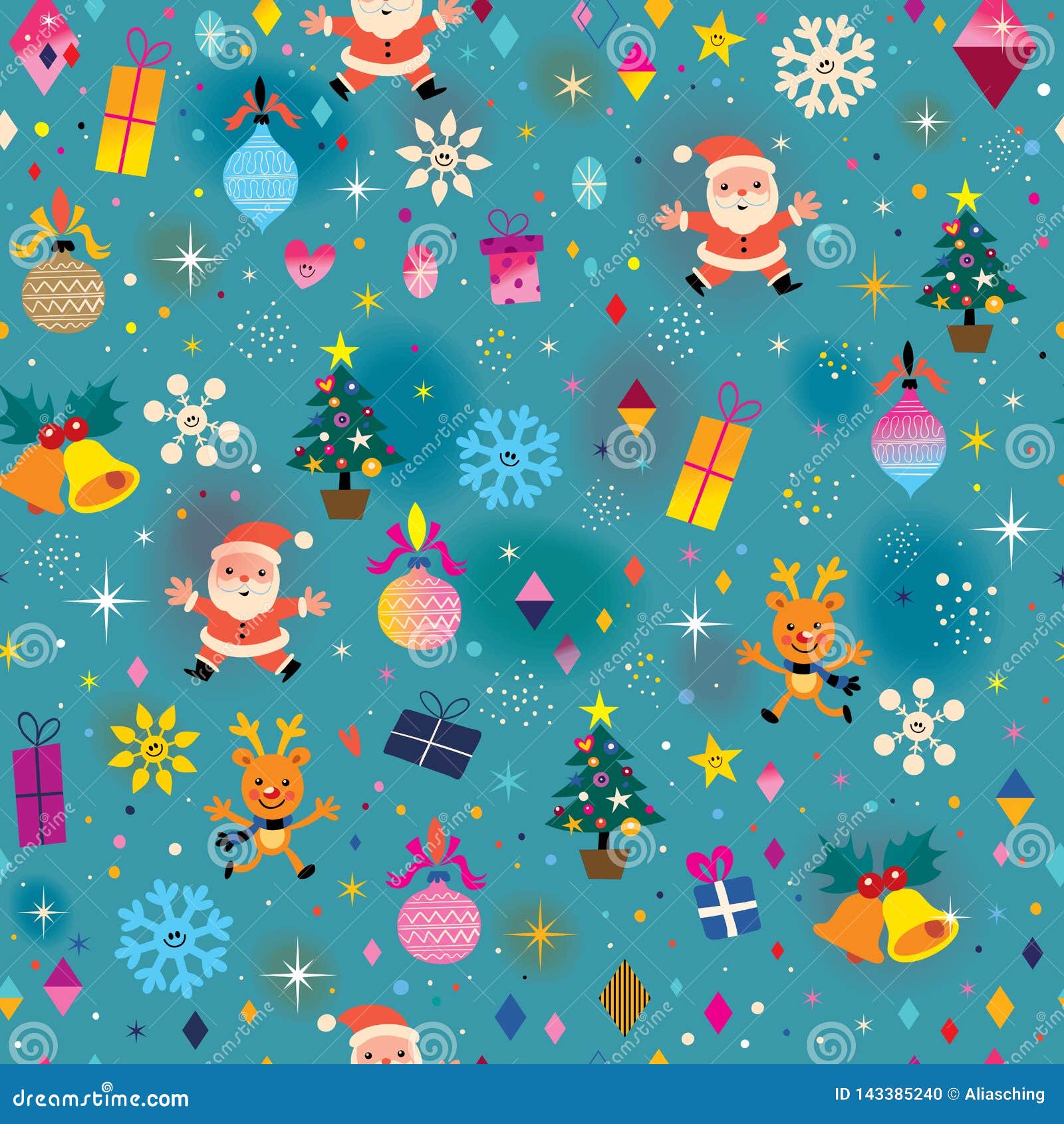 Merry Christmas Seamless Pattern Stock Vector - Illustration of ...