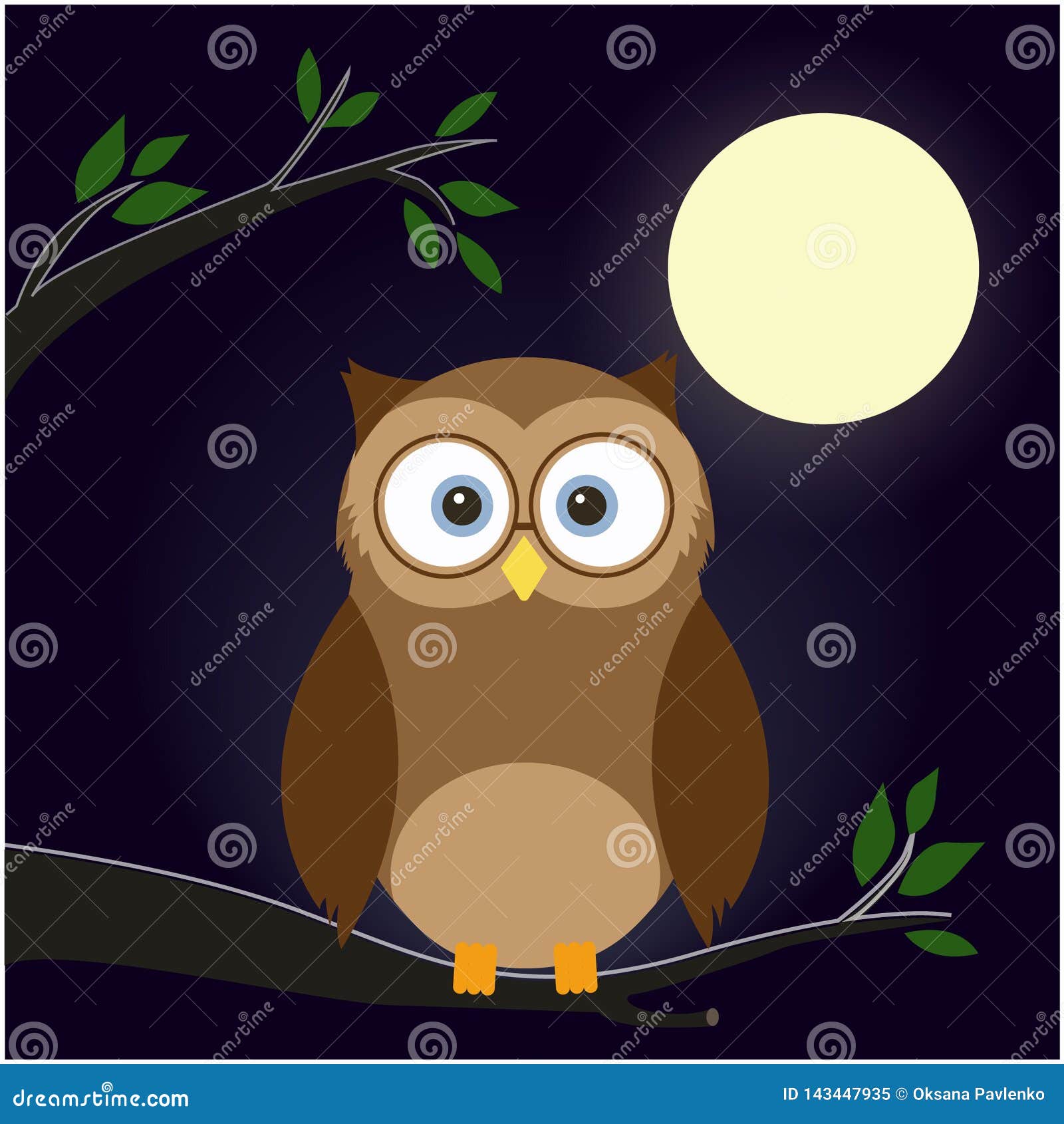 Cute Cartoon Owls Collection. a Fun Little Owl. Stock Illustration ...