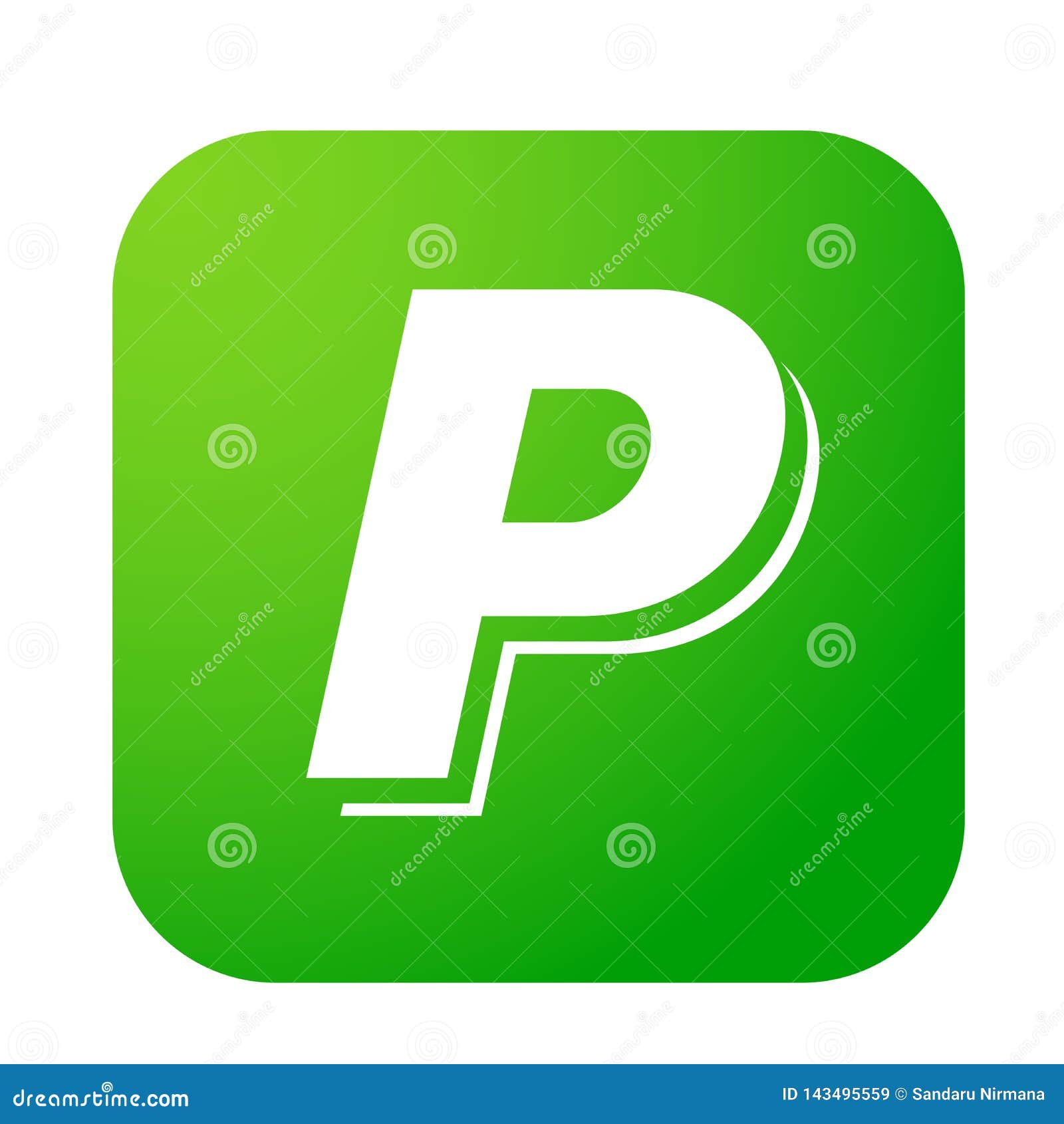 PayPal Online Bank Logo Button Icon in Green Vector with Modern ...