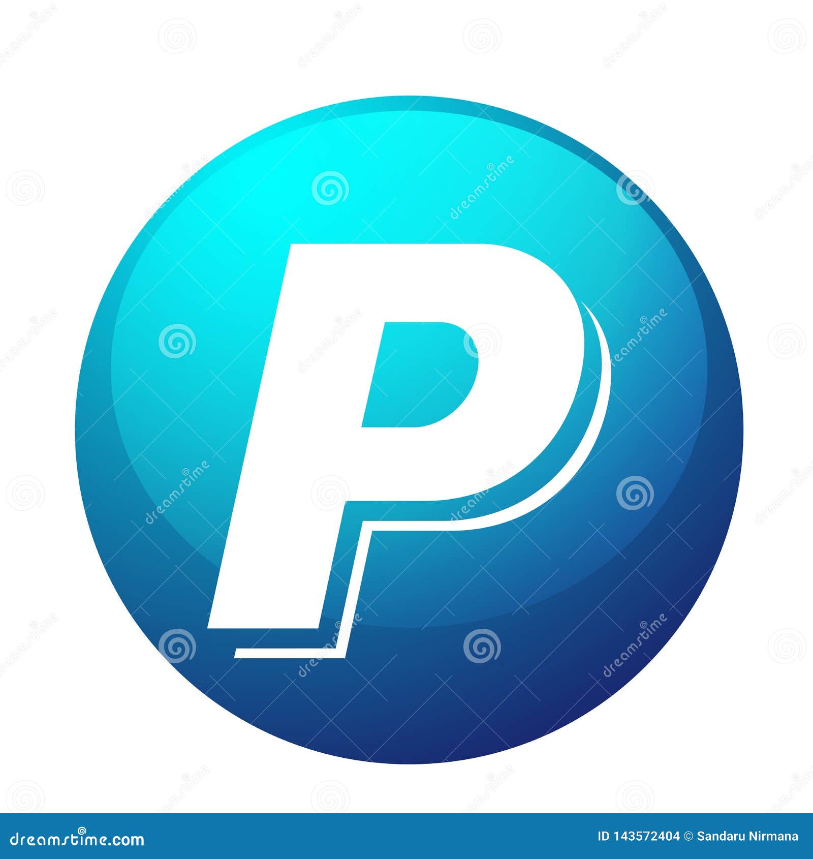 PayPal Online Bank Logo Button Icon in Blue Vector with Modern Gradient ...
