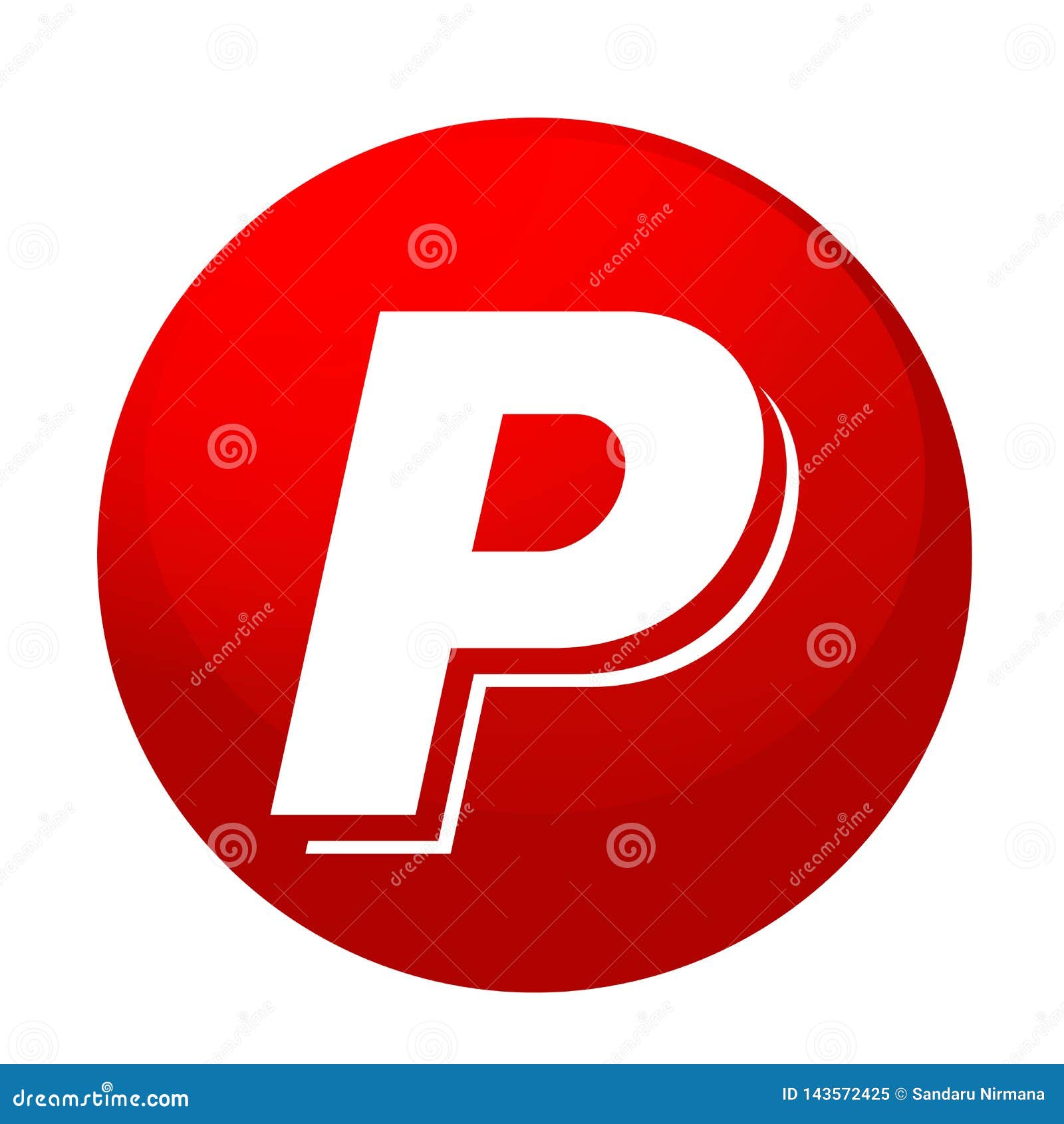 PayPal Online Bank Logo Button Icon in Red Vector with Modern Gradient ...